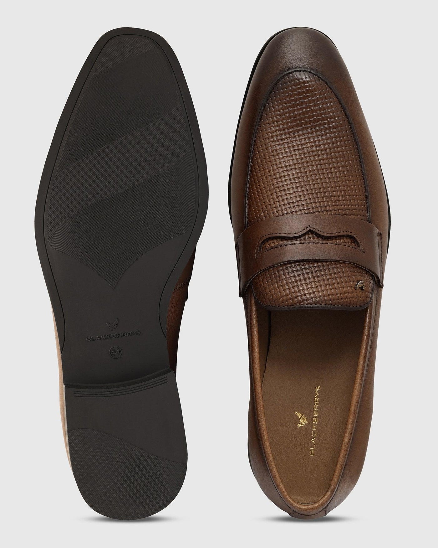 Buy Leather Tan Solid Slip On Shoes From Tanner Collection