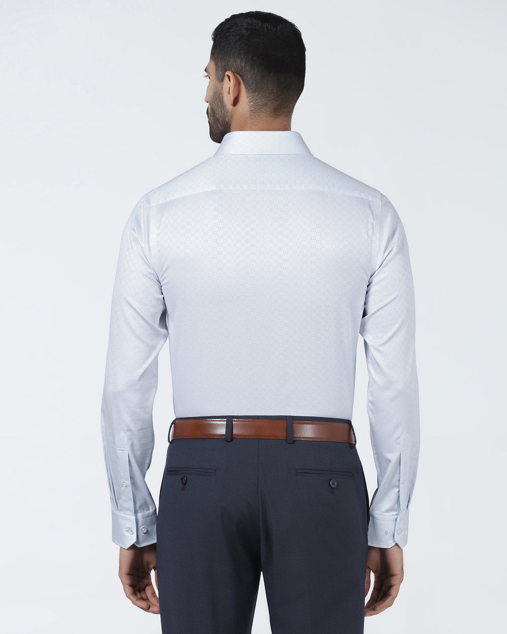 Light Blue Non Iron Textured Shirt - Easton