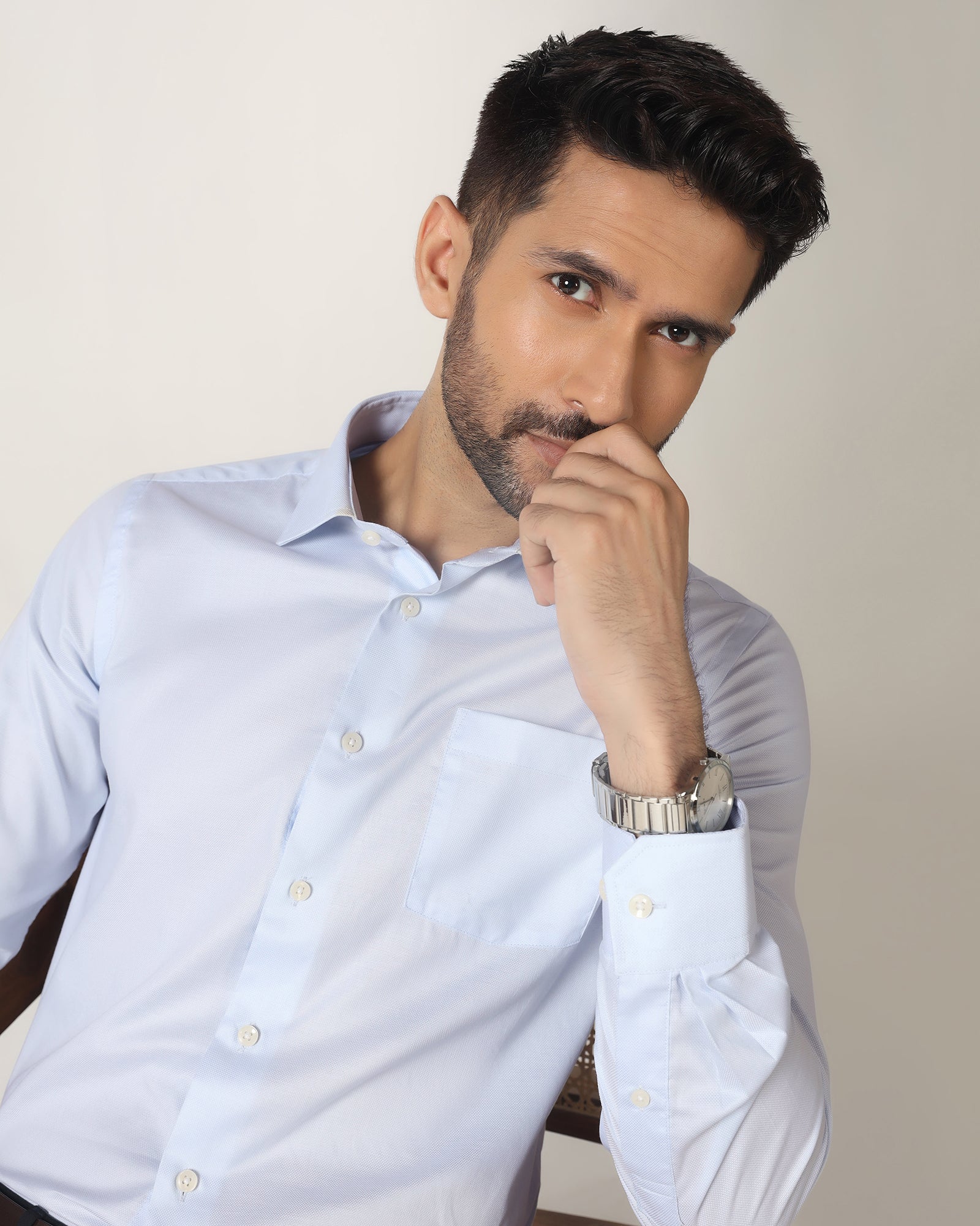 Buy Light Blue Solid Shirt From Rally Collection Online