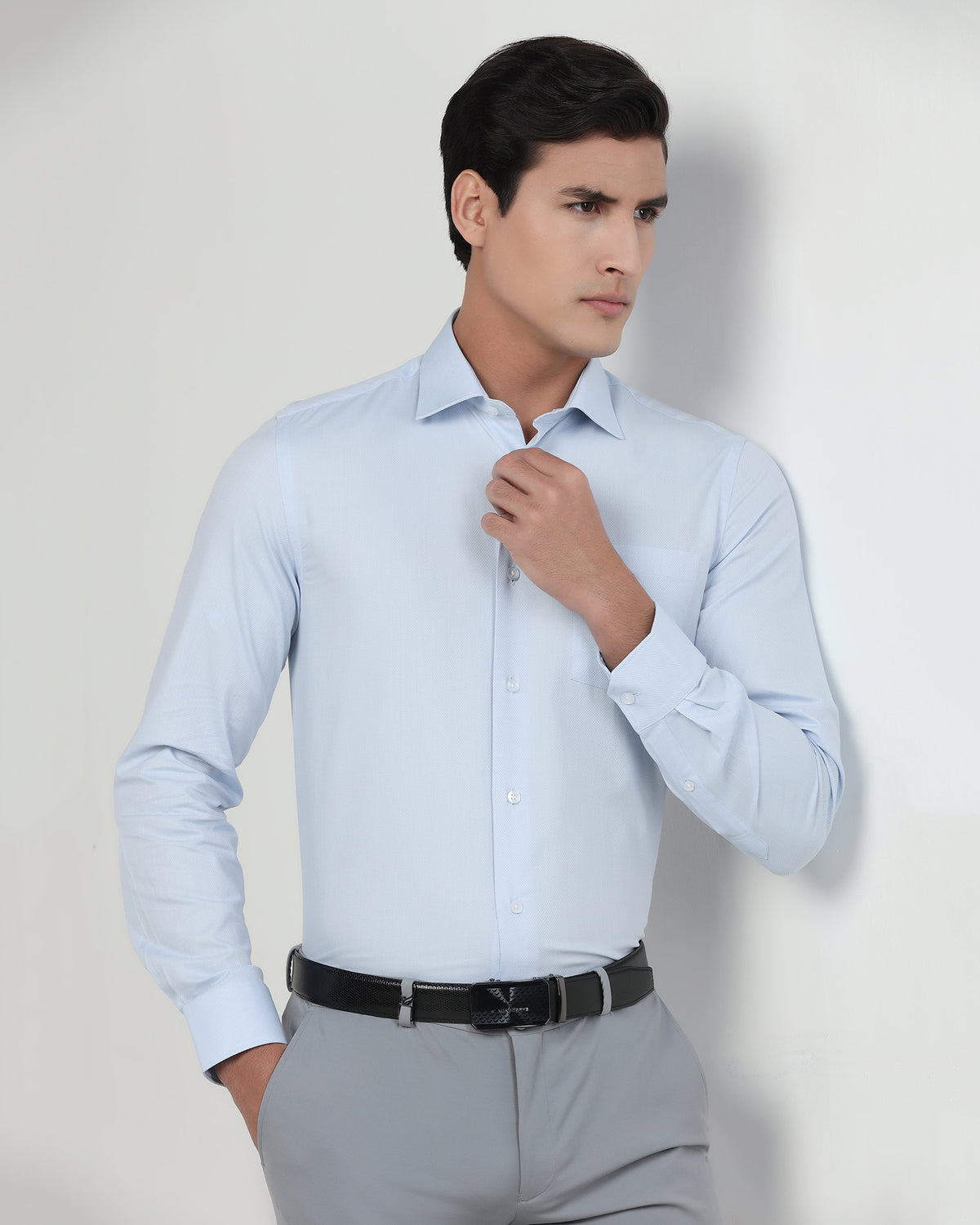 Buy Light Blue Textured Shirt - Hawker Online
