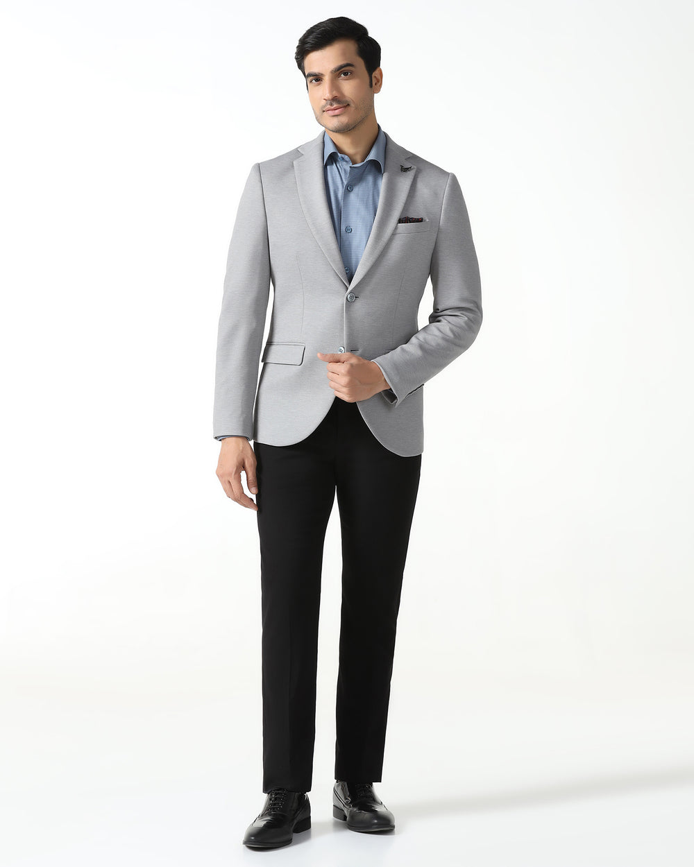 Light Grey Textured Blazers - Walker