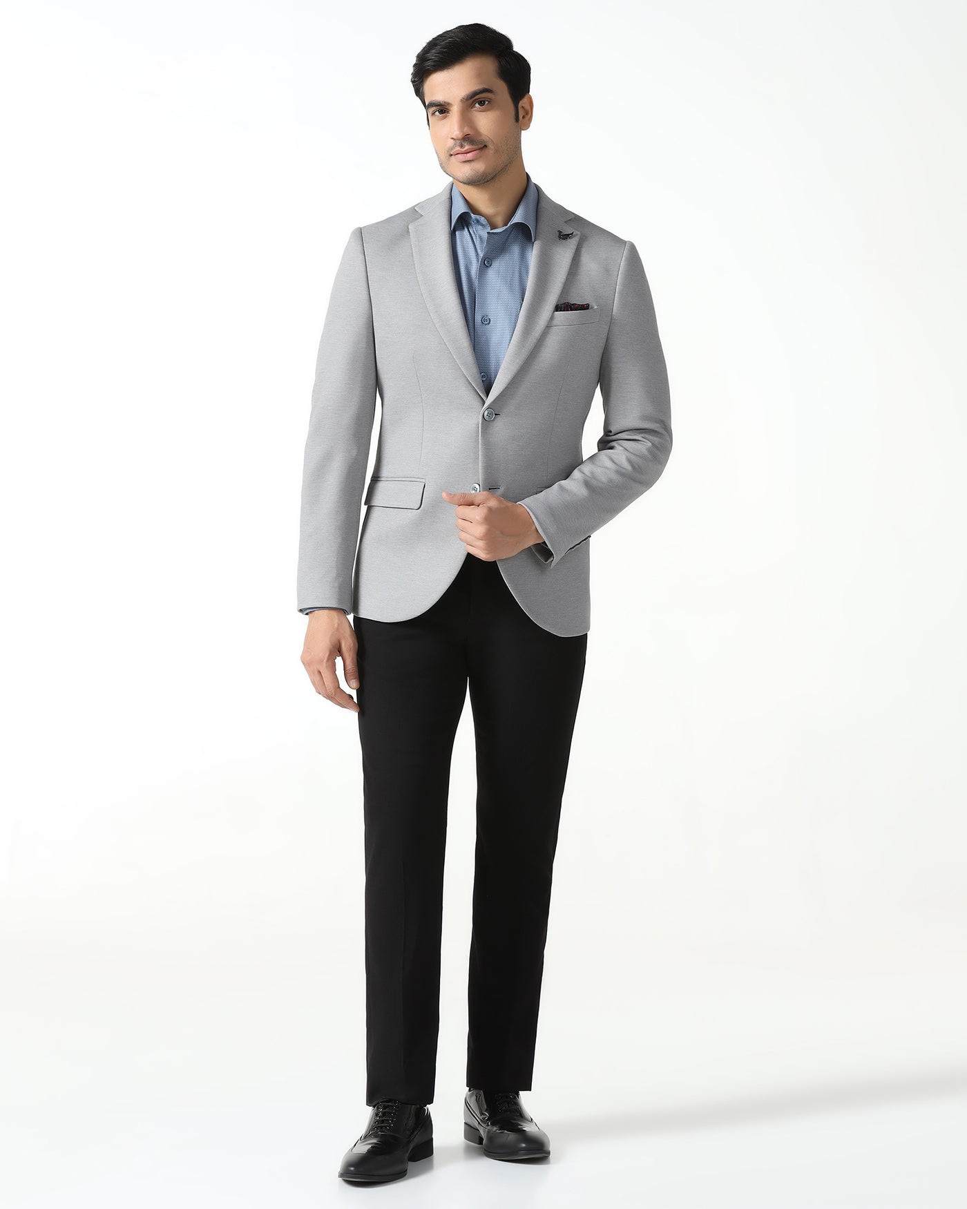 Light Grey Textured Blazers - Walker