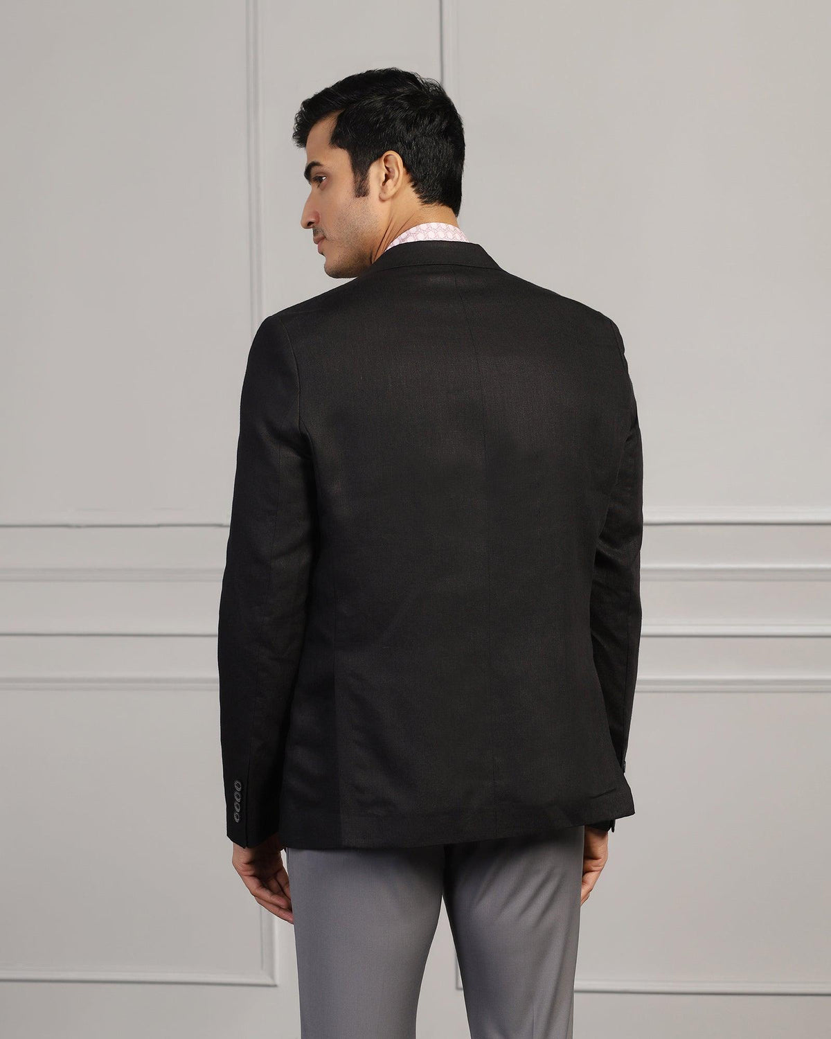 Buy Linen Formal Black Solid Blazer - Jonah Collection