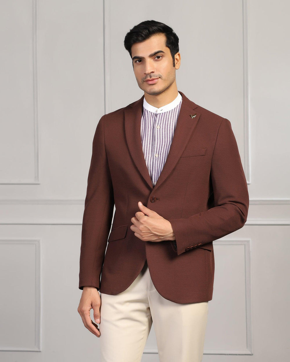 Buy Luxe Formal Rust Textured Blazer - Cannes Collection