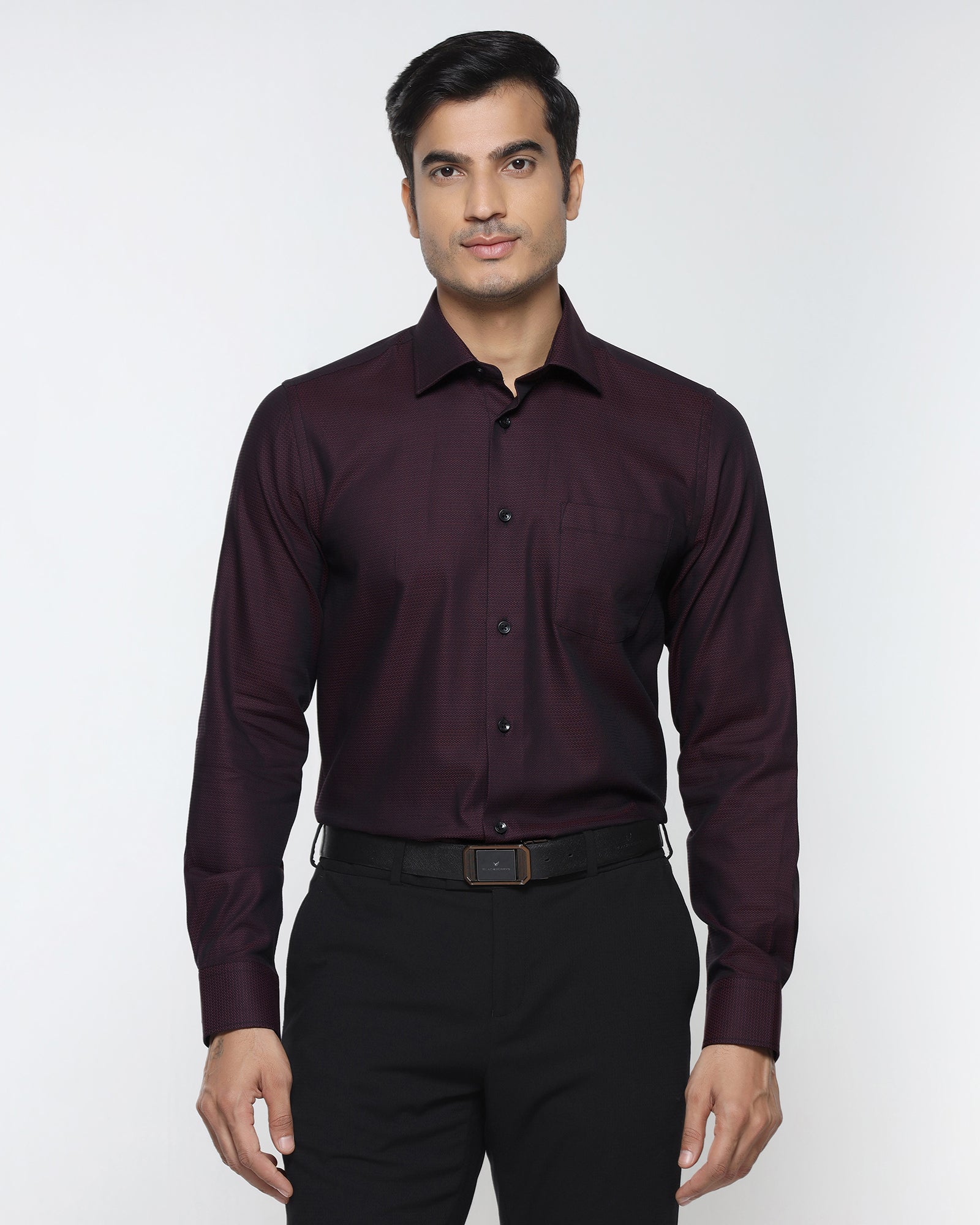 Buy Maroon Textured Shirt Online at Blackberrys