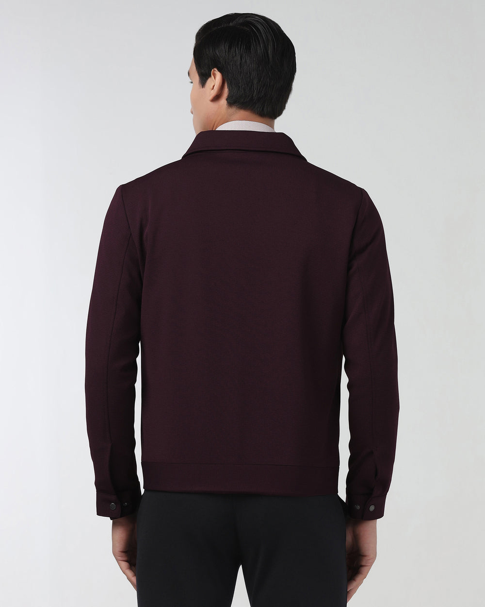 Buy Maroon Textured Zipper Jacket - Joan Online