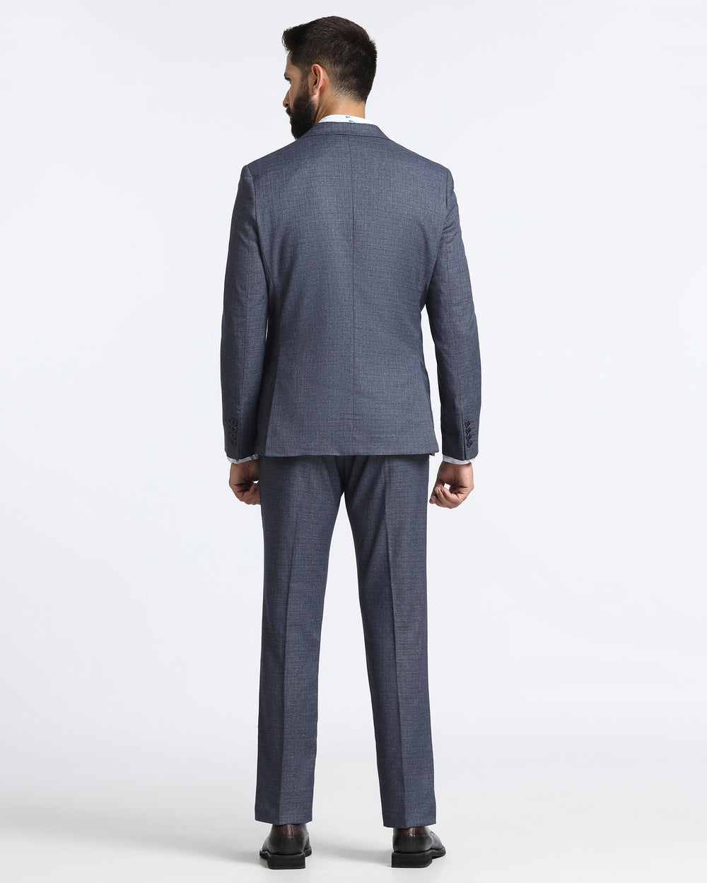 Buy Navy Three Piece Textured Suit From Absinthe Collection