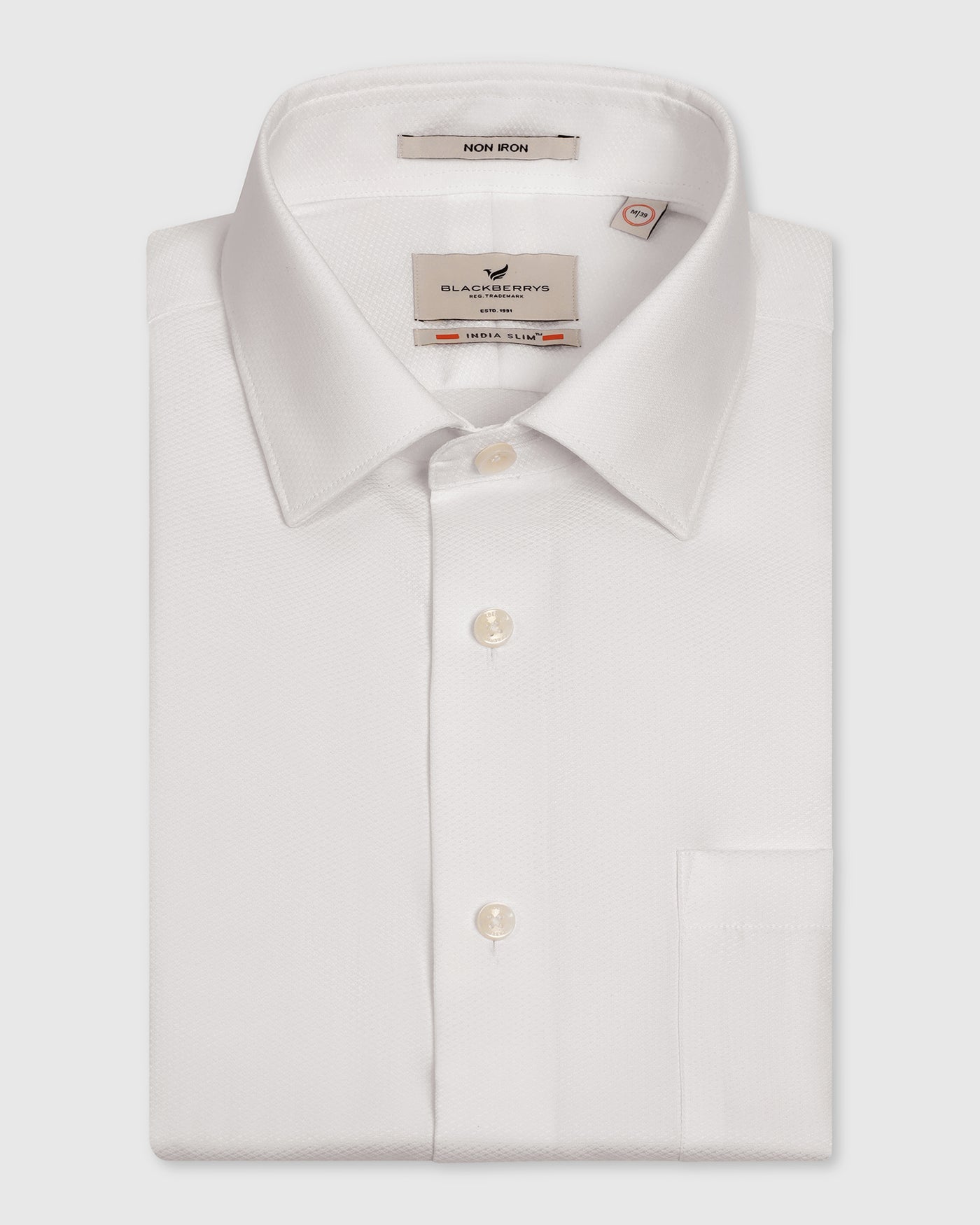 Buy P31 UnWrinkle White Solid Shirt Online India