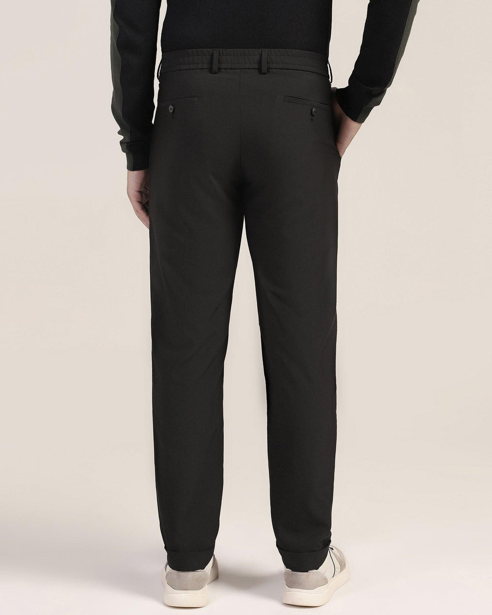 Nxt Fit Formal Black Solid Trouser - Black