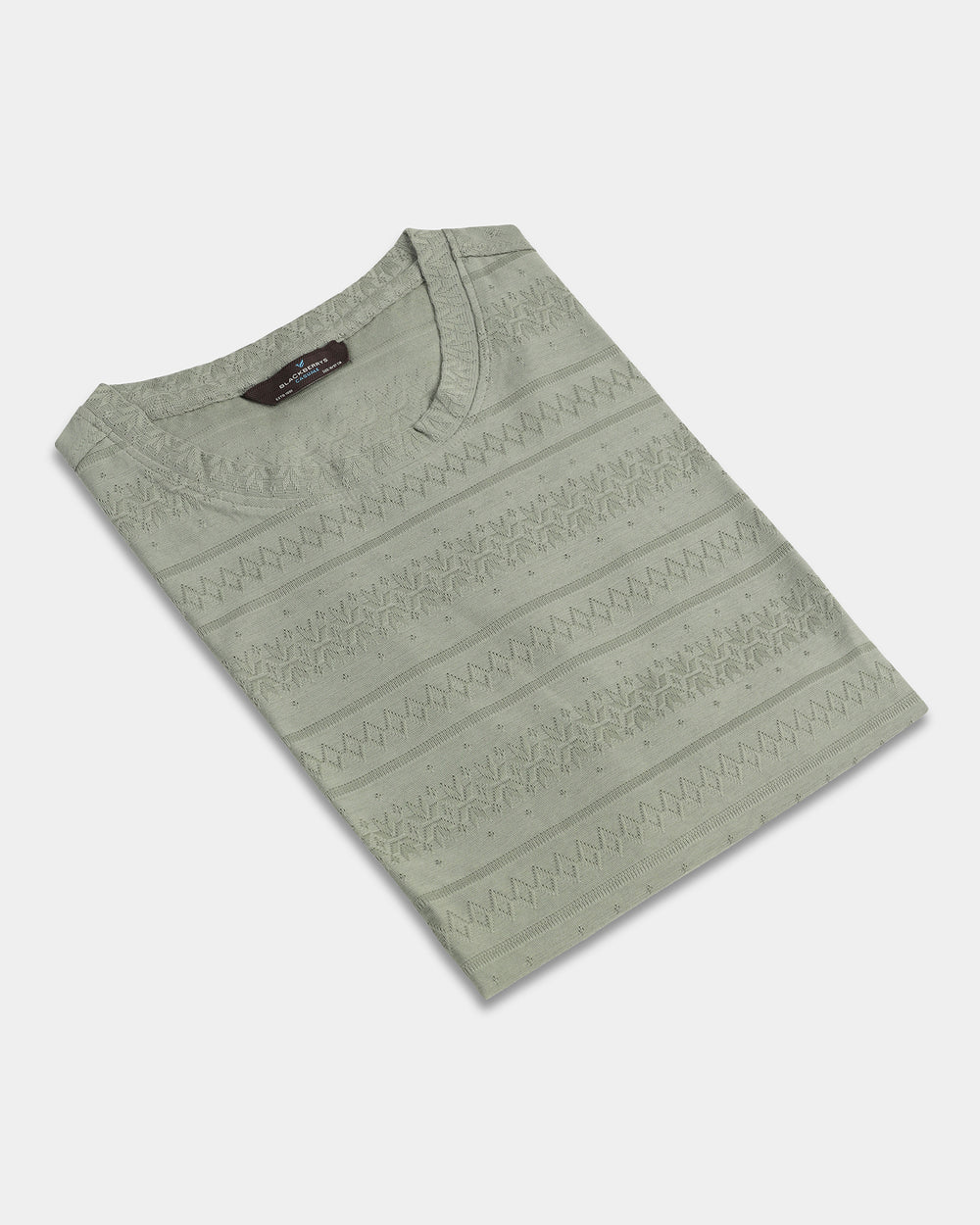Buy Olive Crew Neck Textured T-Shirt - Lep Collection