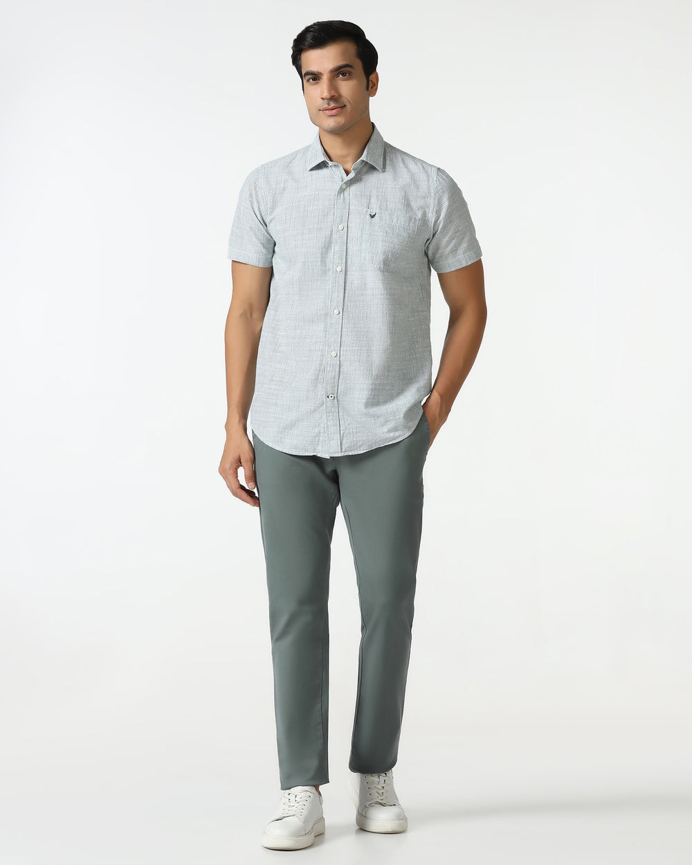 Buy Olive Textured Khakis From Kary Collection Online