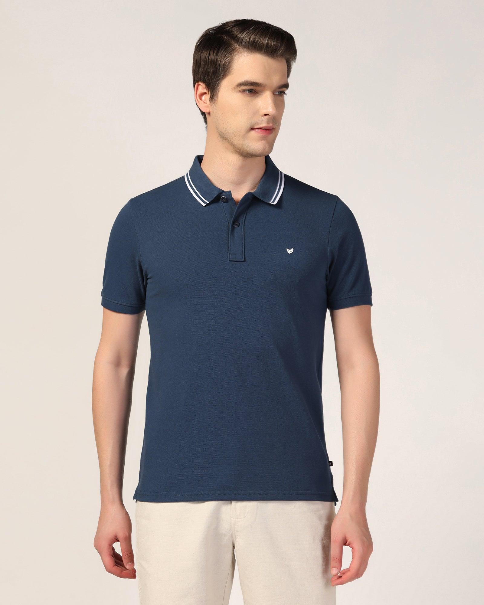Buy Polo Deep Blue Solid T-Shirt From Klaus Collection