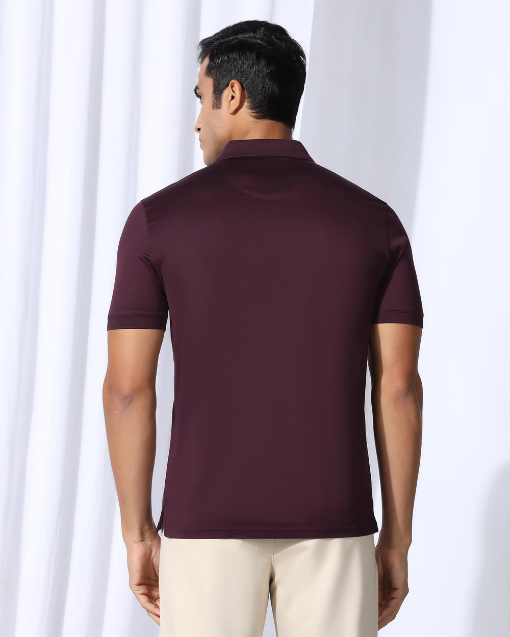 Buy Saddy Wine Printed Polo T-Shirt Online India