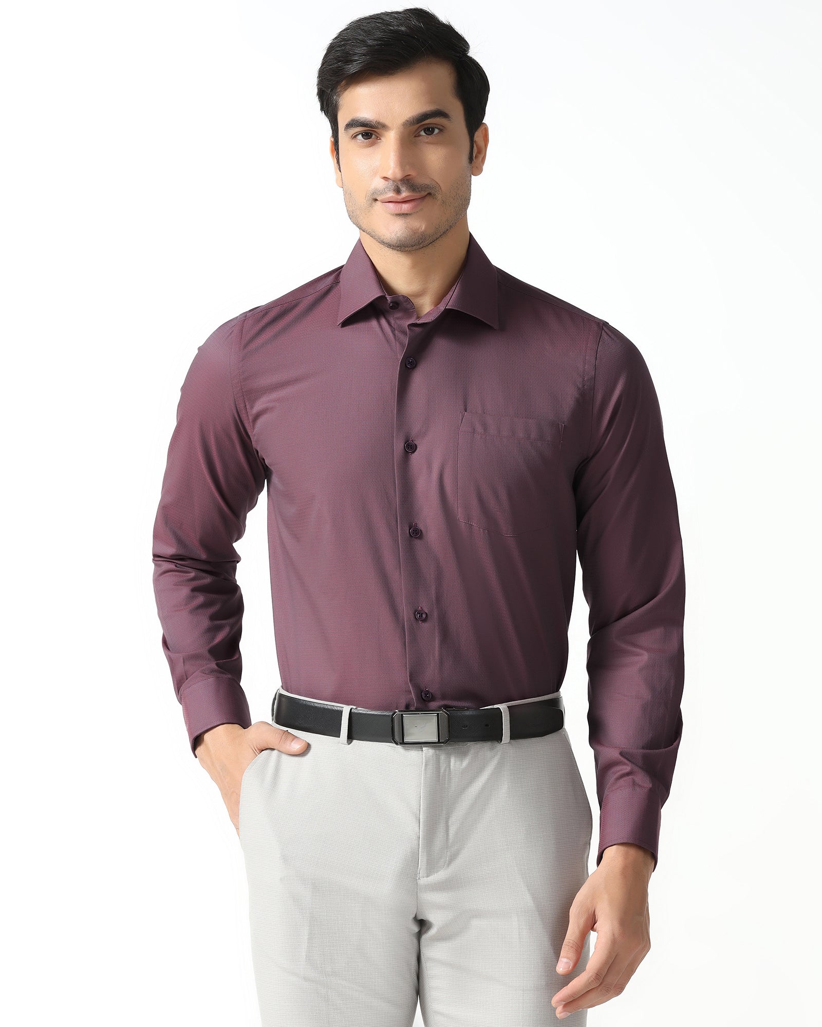 Buy Red Textured Shirt From Zander Collection Online