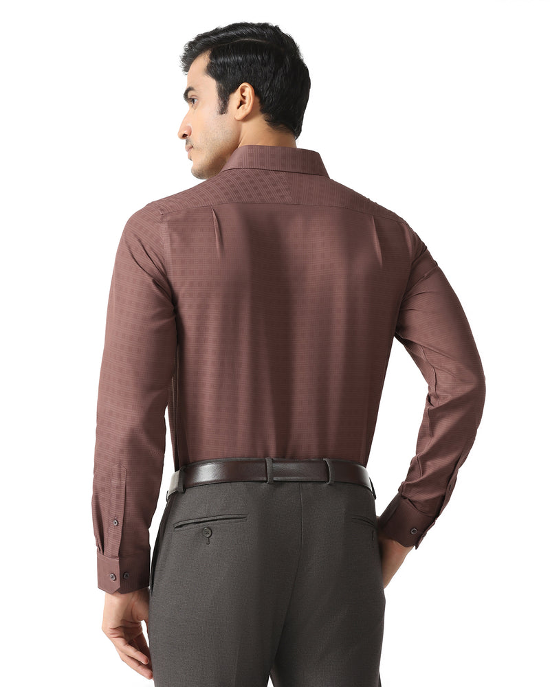 Buy Rust Non Iron Textured Shirt Online at Blackberrys