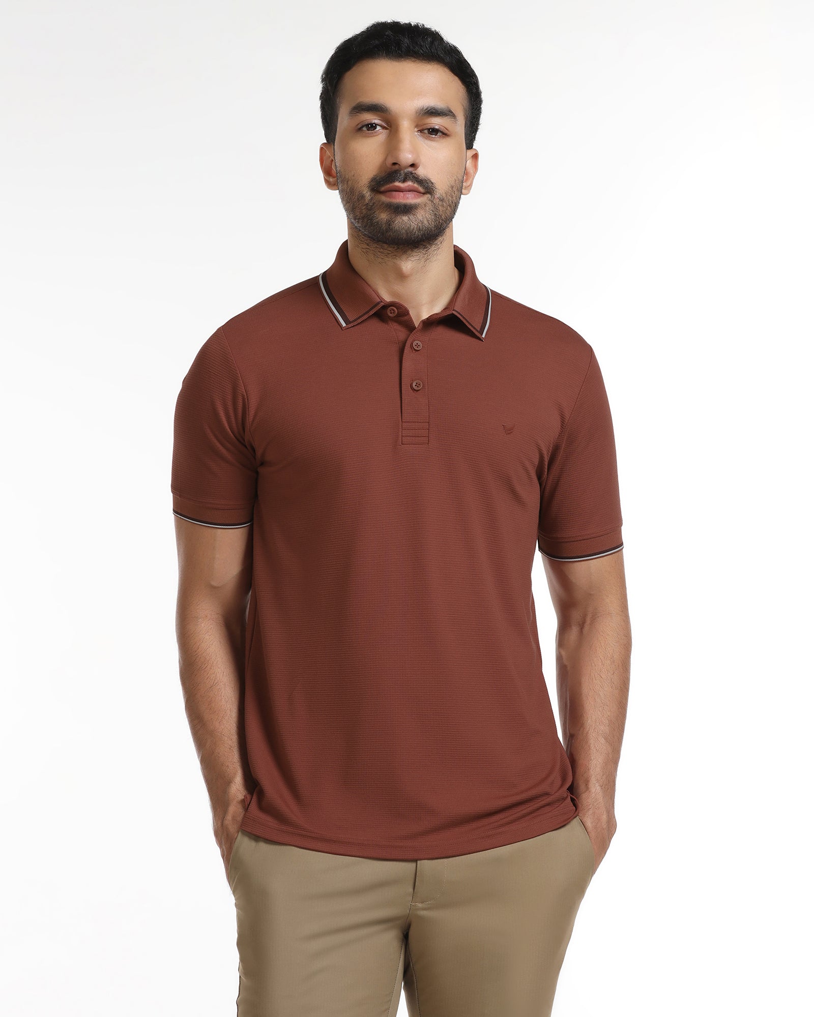 Buy Rust TechPro Textured Polo Online at Blackberrys