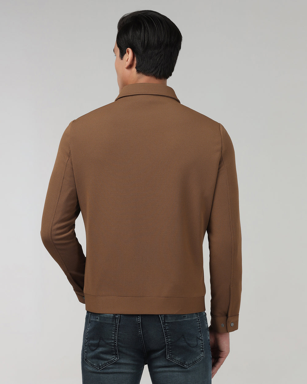 Buy Rust Textured Zipper Jacket - Joan Online