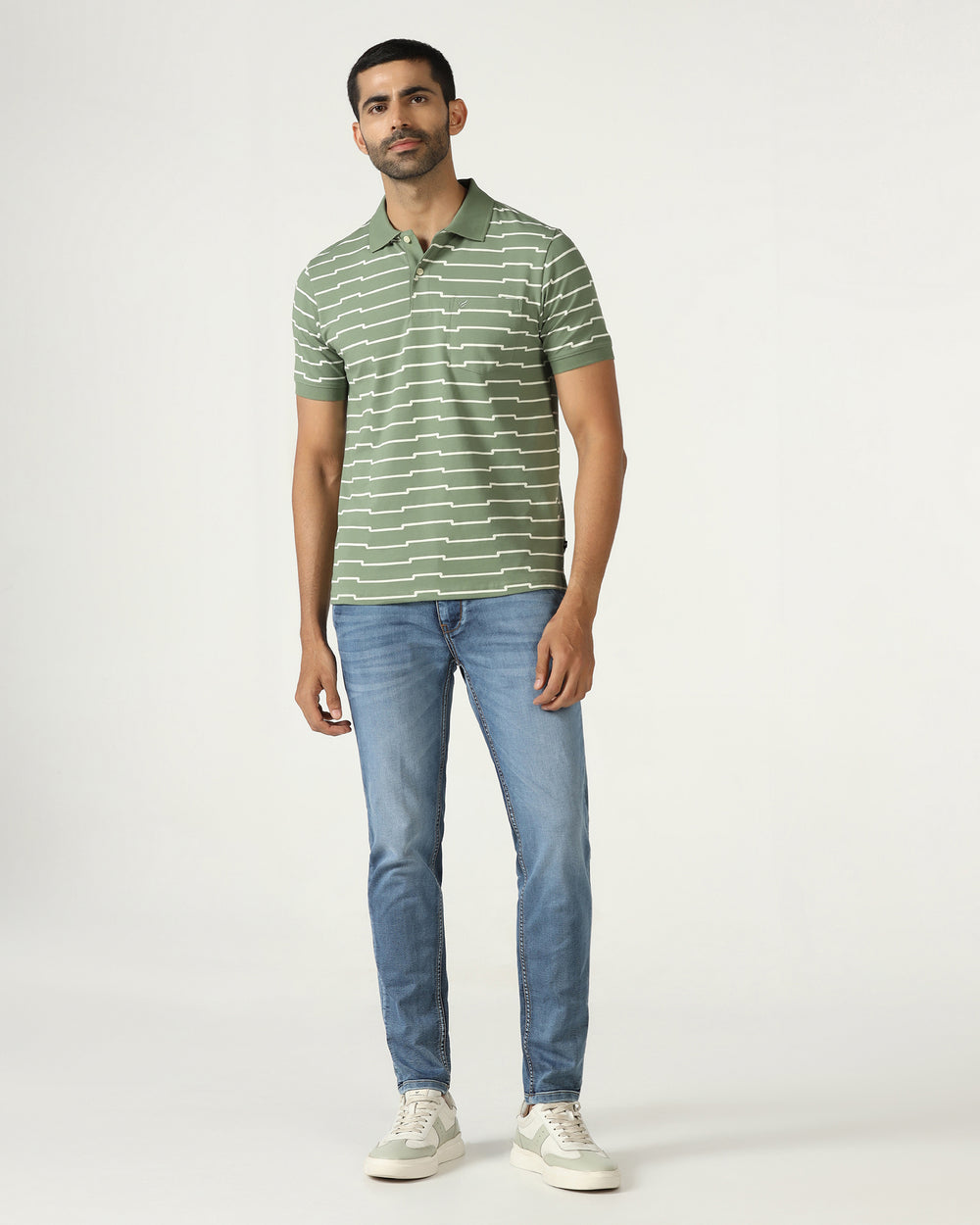 Buy Sage Green Solid Polo With Pocket Online at Blackberrys