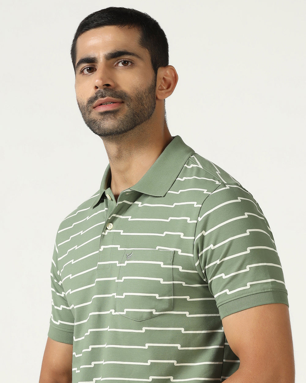 Buy Sage Green Solid Polo With Pocket Online at Blackberrys