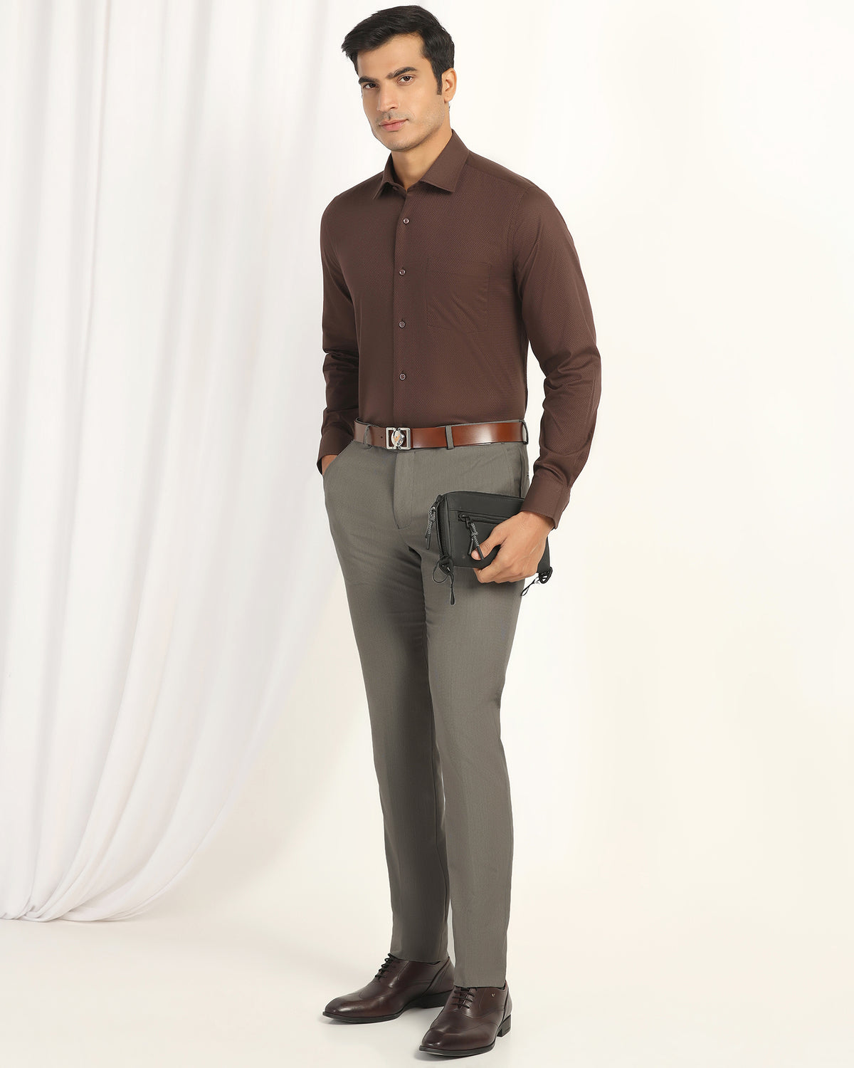 Slim Fit B-91 Formal Mouse Textured Trouser - Fendi