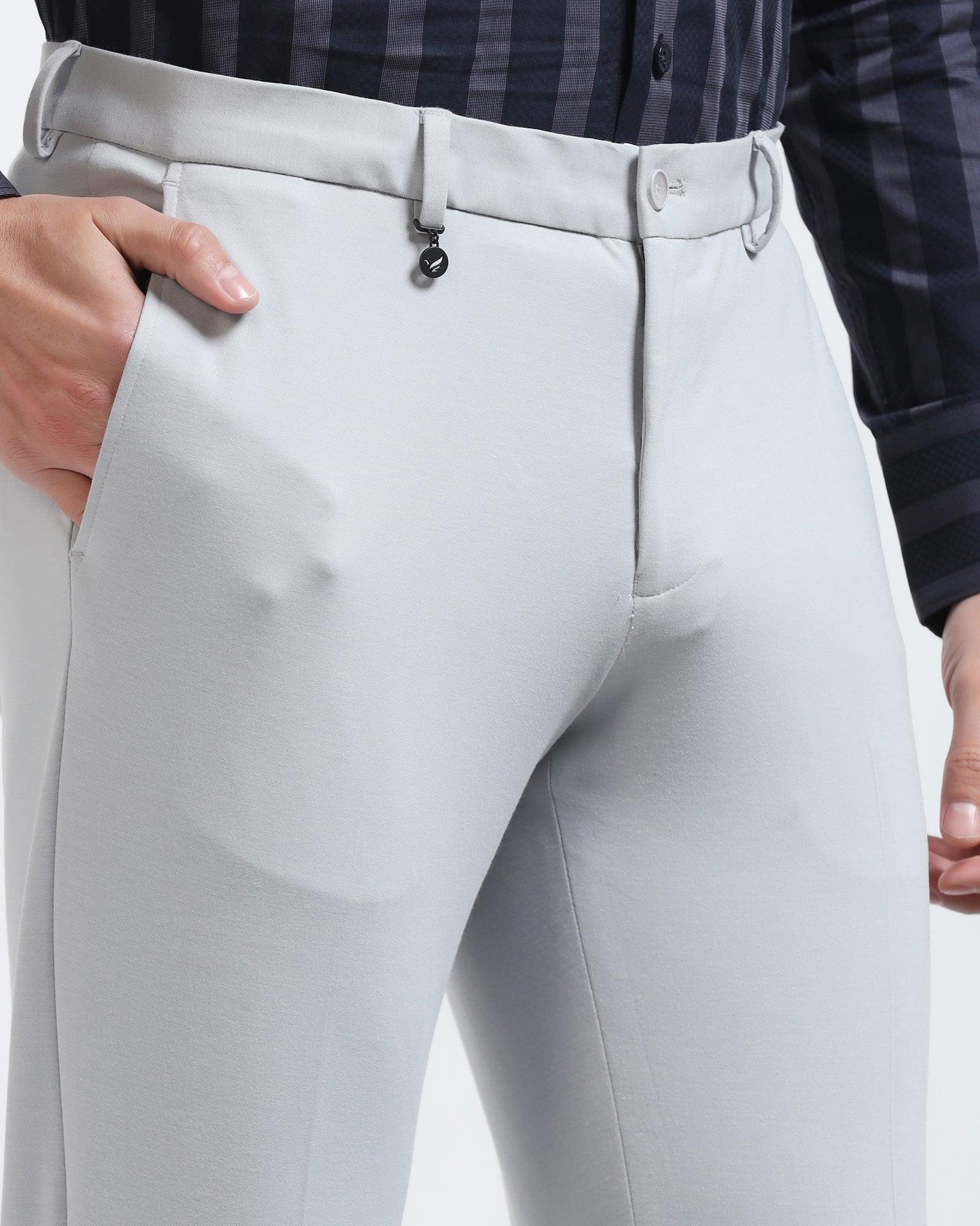 Slim Comfort B-95 Formal Light Grey Solid Trouser - Raider