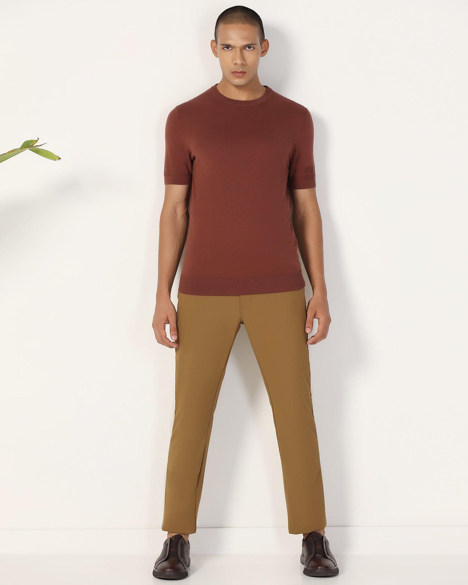 Slim Comfort Casual Khaki Solid Khaki - Gogg