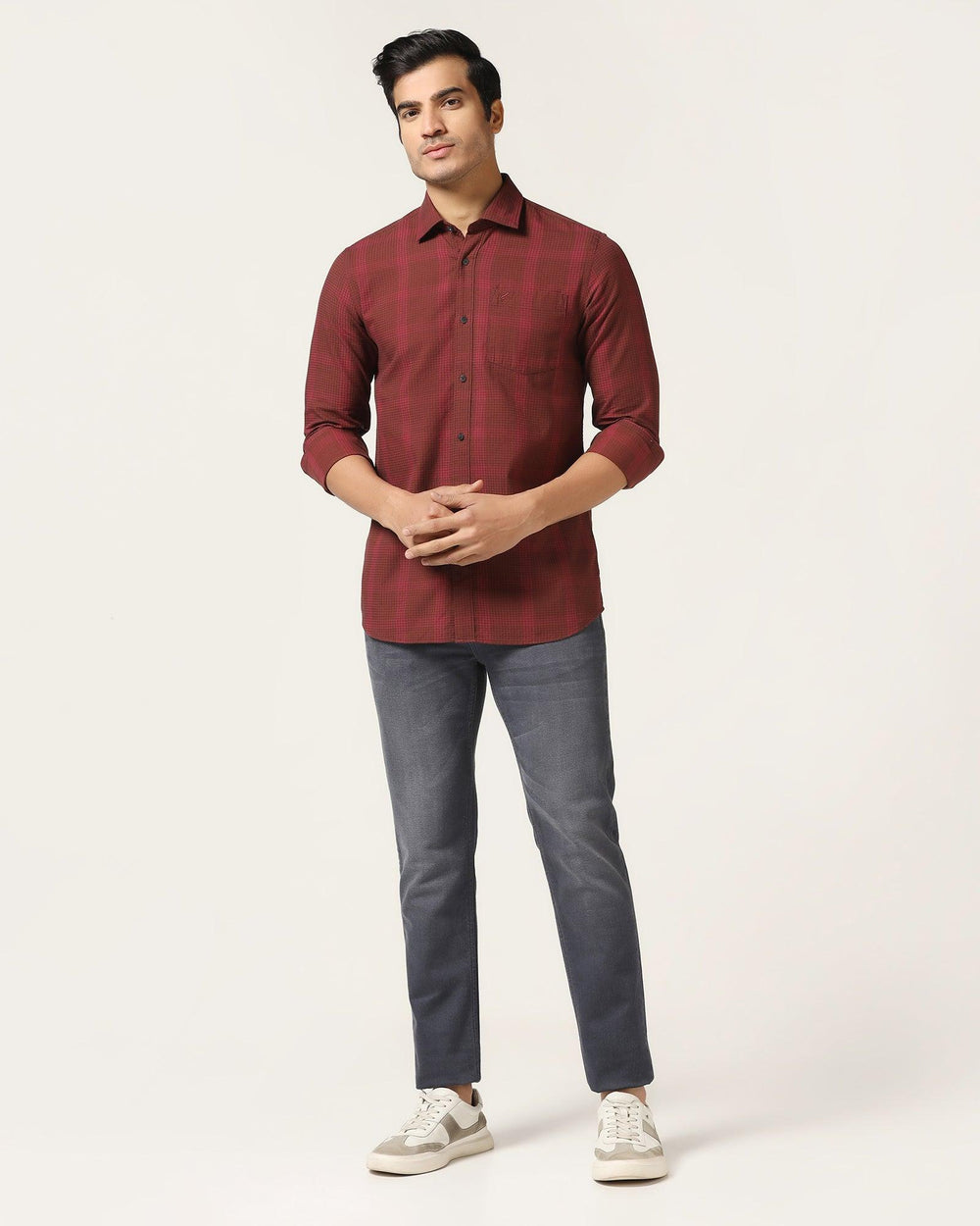 Buy Slim Yonk Fit Grey Textured Jeans Online at Blackberrys