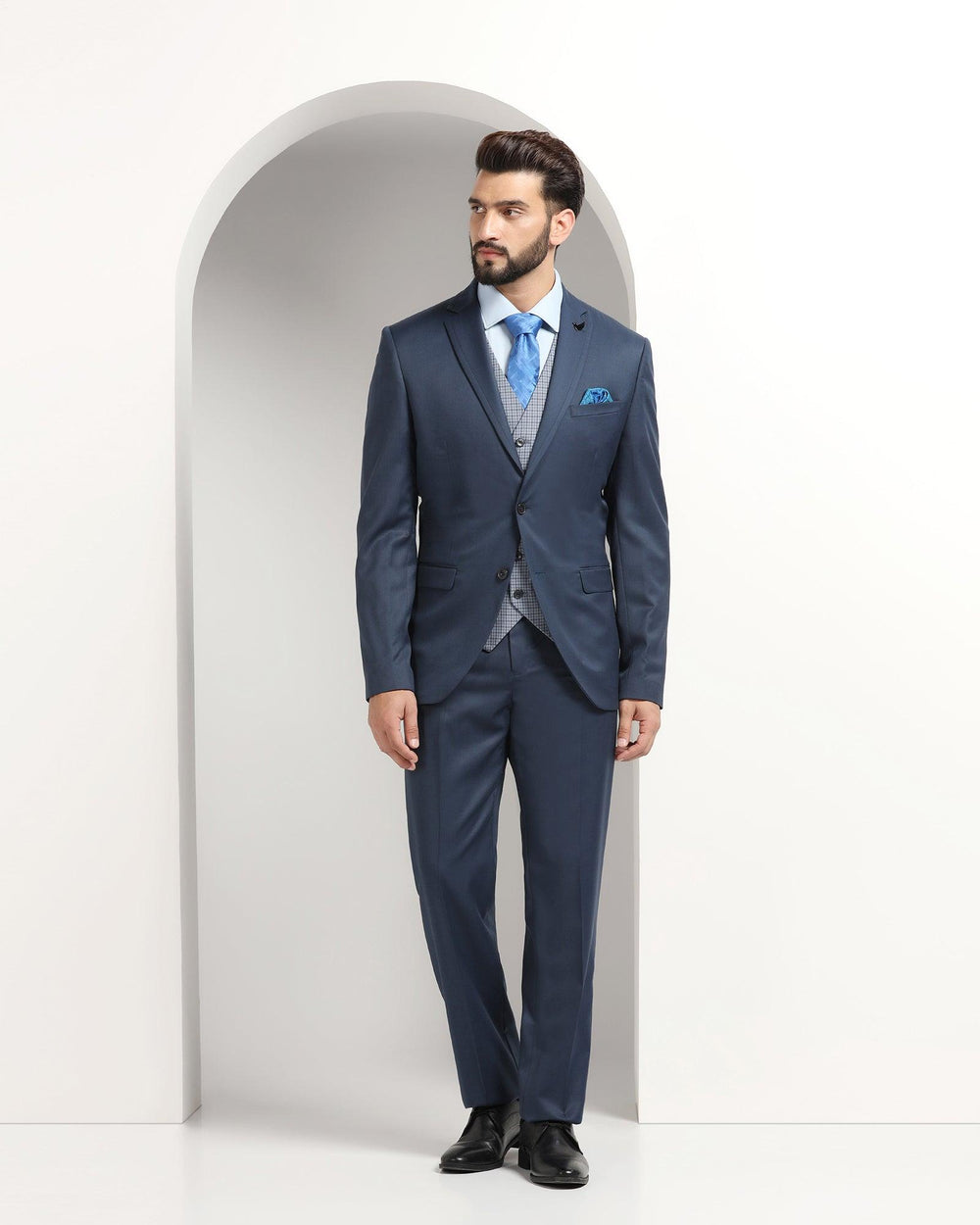 Buy Multitude 6X Teal Solid Formal Suit Online