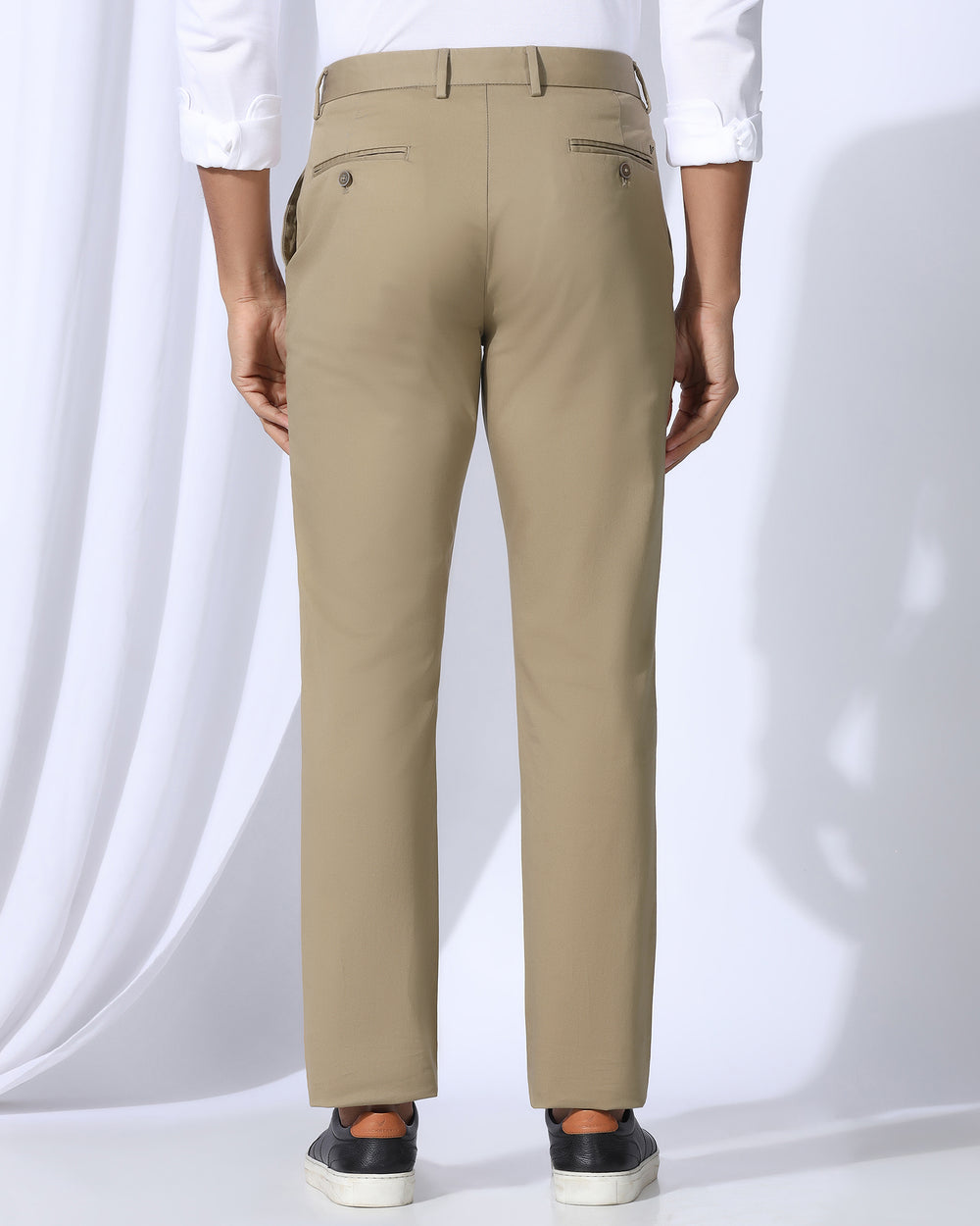 Buy Martin Khaki Solid Straight Fit Khakis Online India