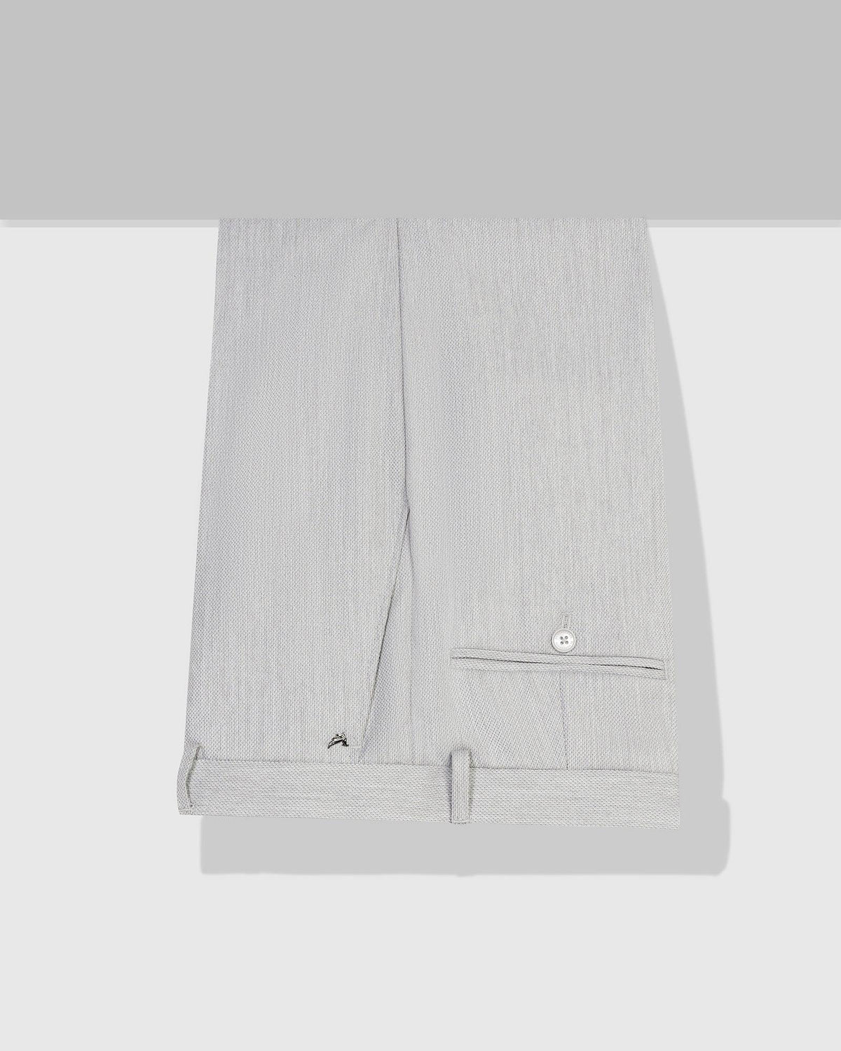 Buy Straight B-90 Formal Light Grey Textured Trouser - Luna