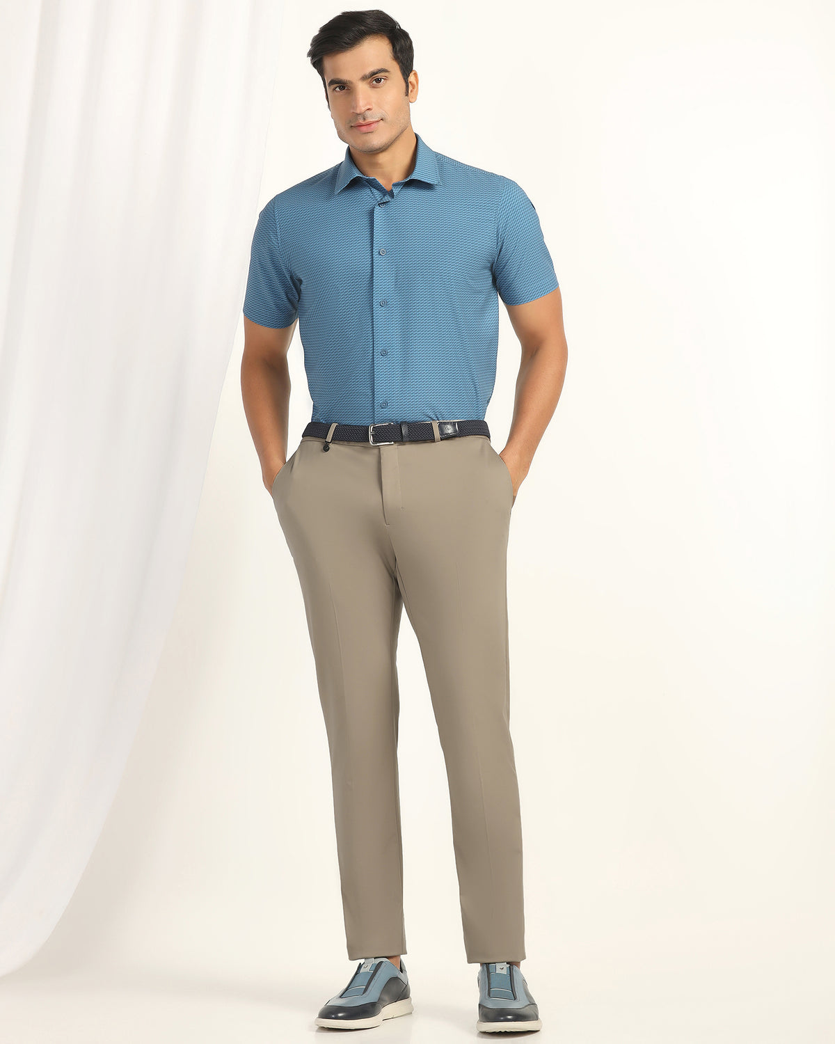 TechPro Slim Fit B-91 Formal Mouse Solid Trouser - Explorer