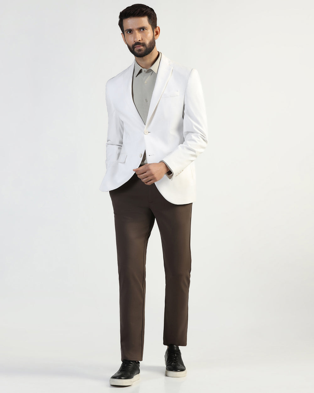 TechPro Formal White Solid Blazer - Explore