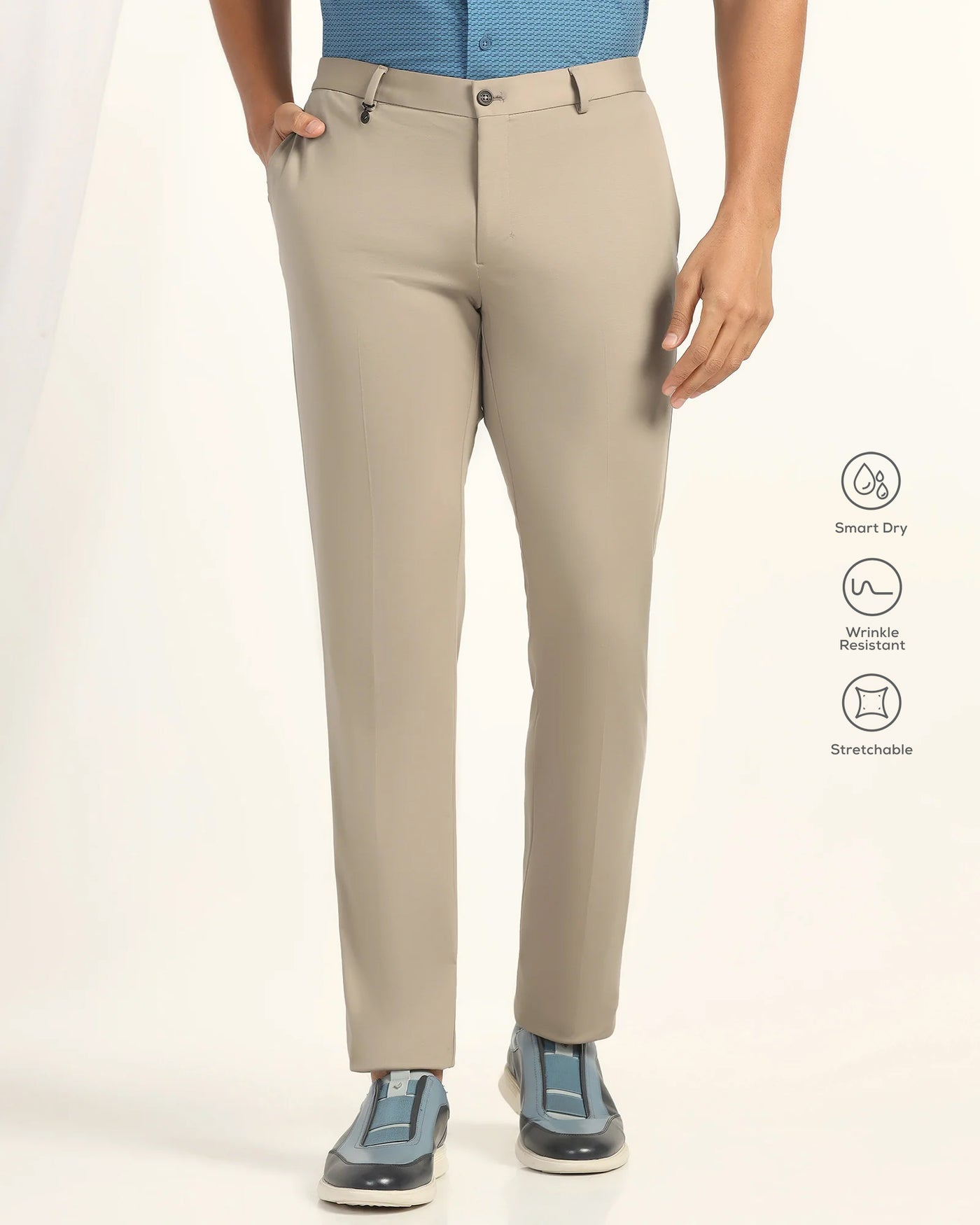 TechPro Slim Fit B-91 Formal Mouse Solid Trouser - Explorer