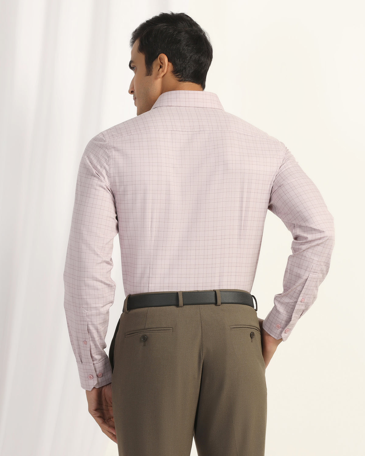 Buy Victor Temp Tech Dusty Pink Check Shirt Online India