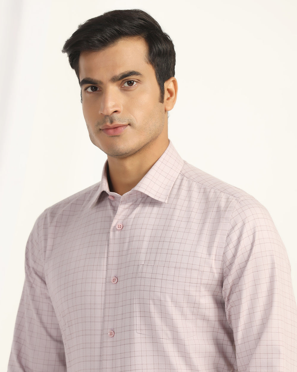 Buy Victor Temp Tech Dusty Pink Check Shirt Online India