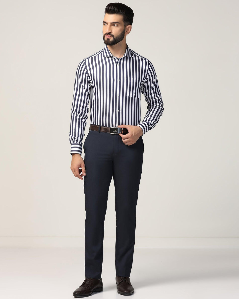 Temptech Formal Navy Stripe Shirt - Geneva