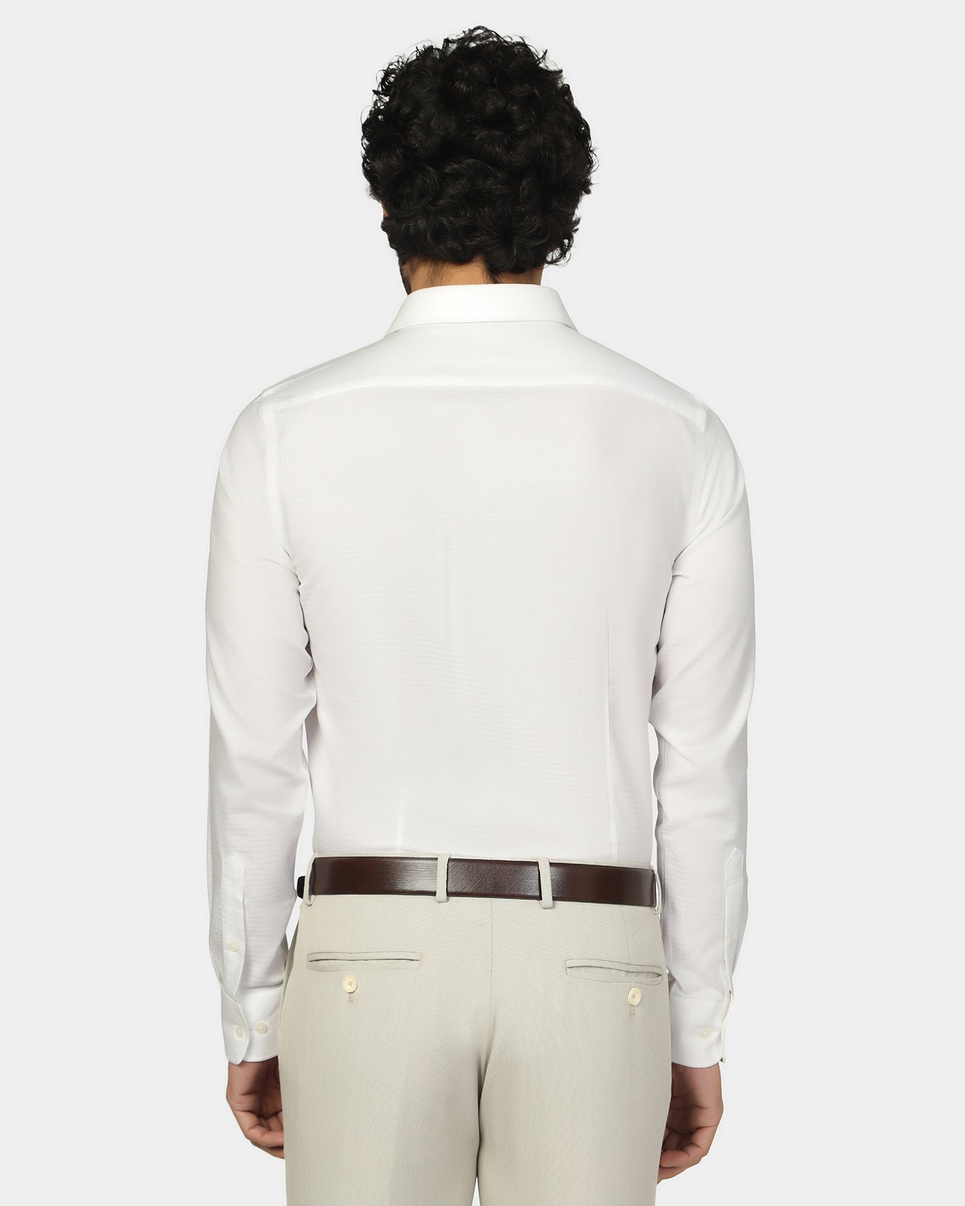 Formal Super White Textured Shirt - Reno