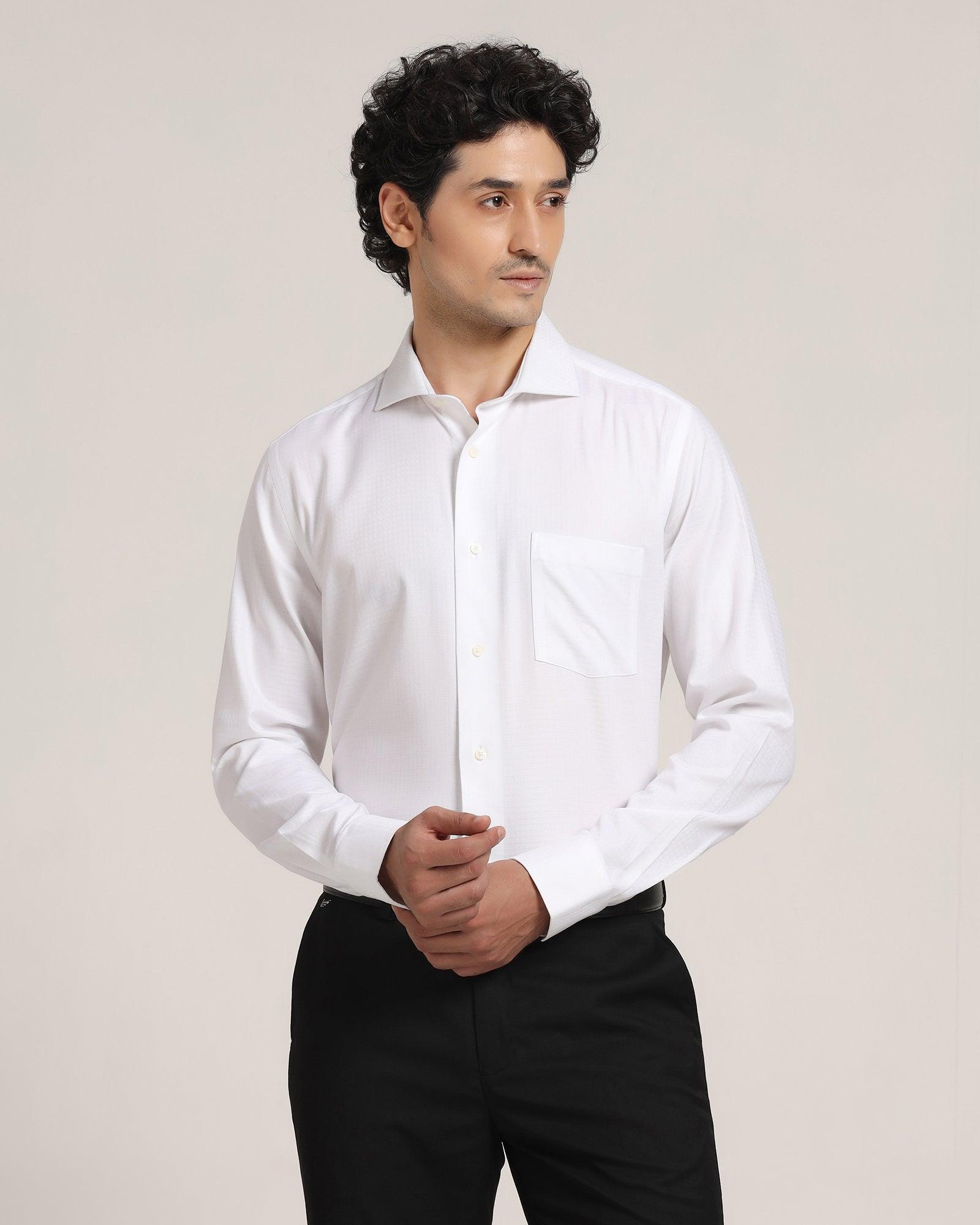 Formal White Textured Shirt - Reno