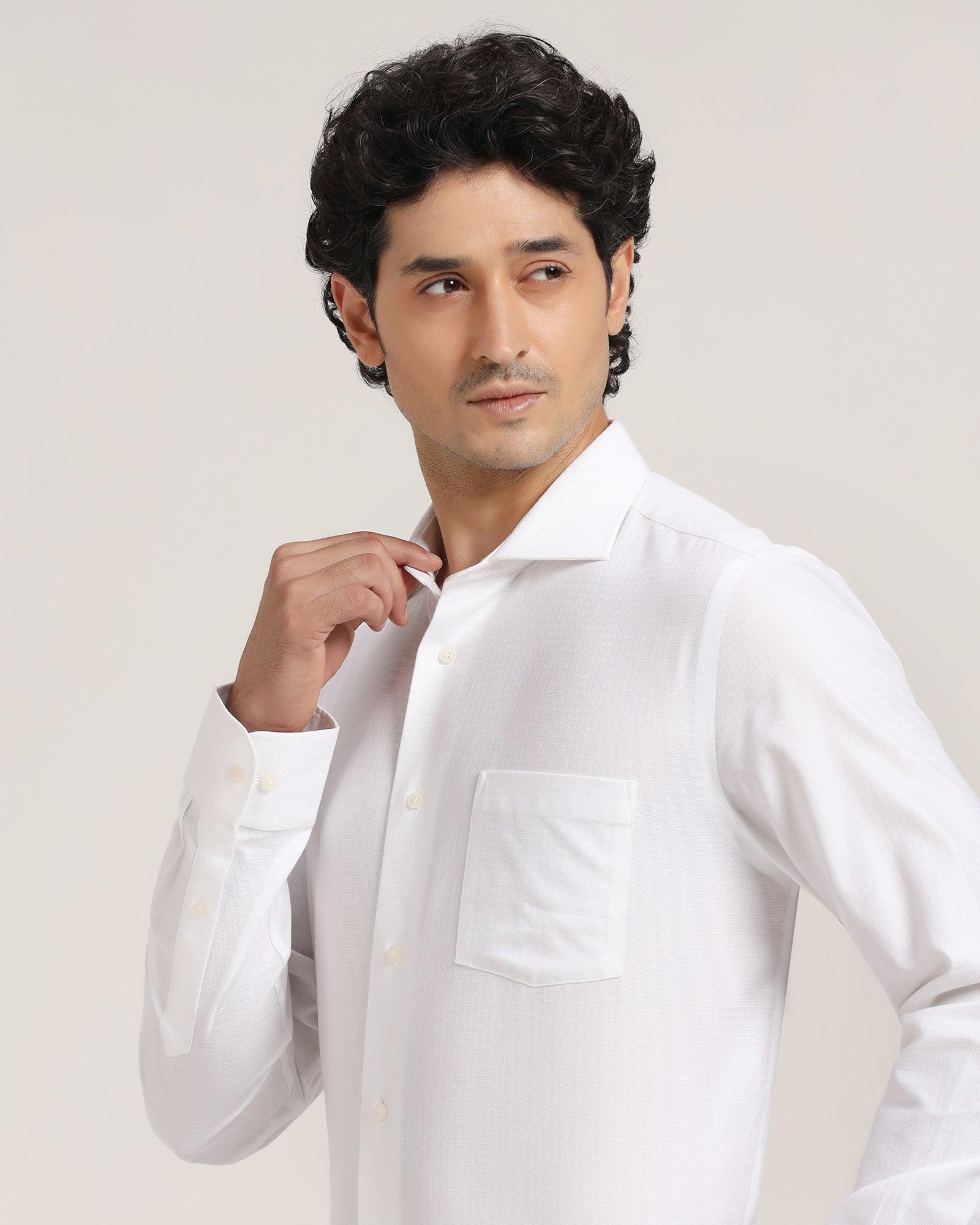 Formal White Textured Shirt - Reno