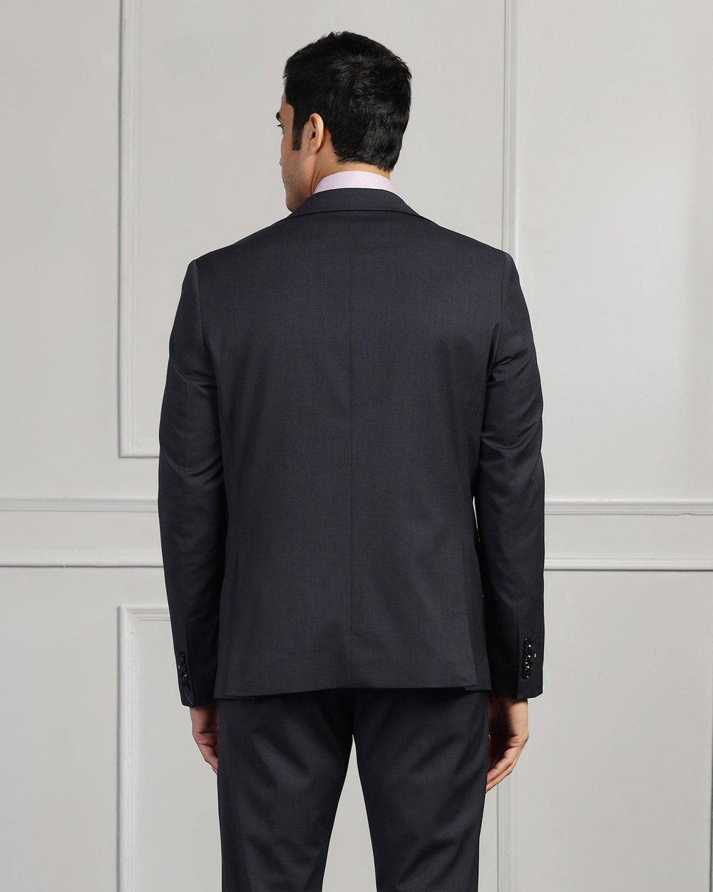 Luxe Three Piece Charcoal Solid Formal Suit - Keno