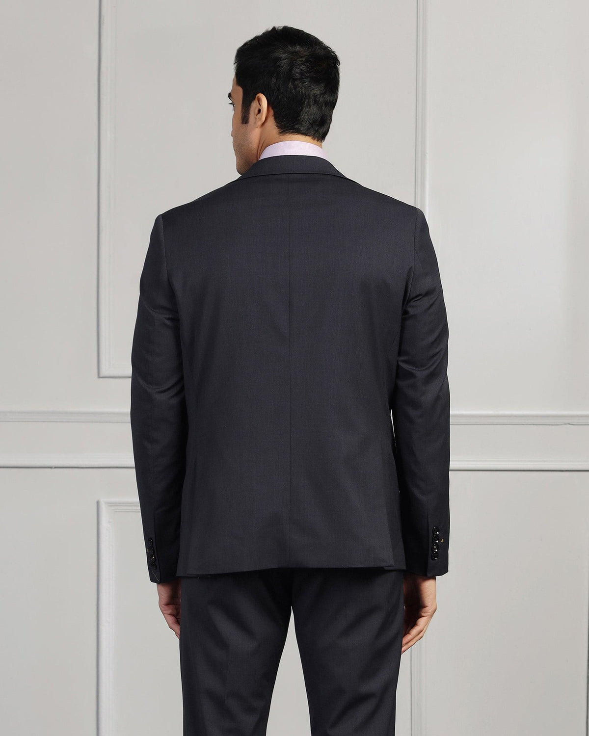 Luxe Three Piece Charcoal Solid Formal Suit - Keno