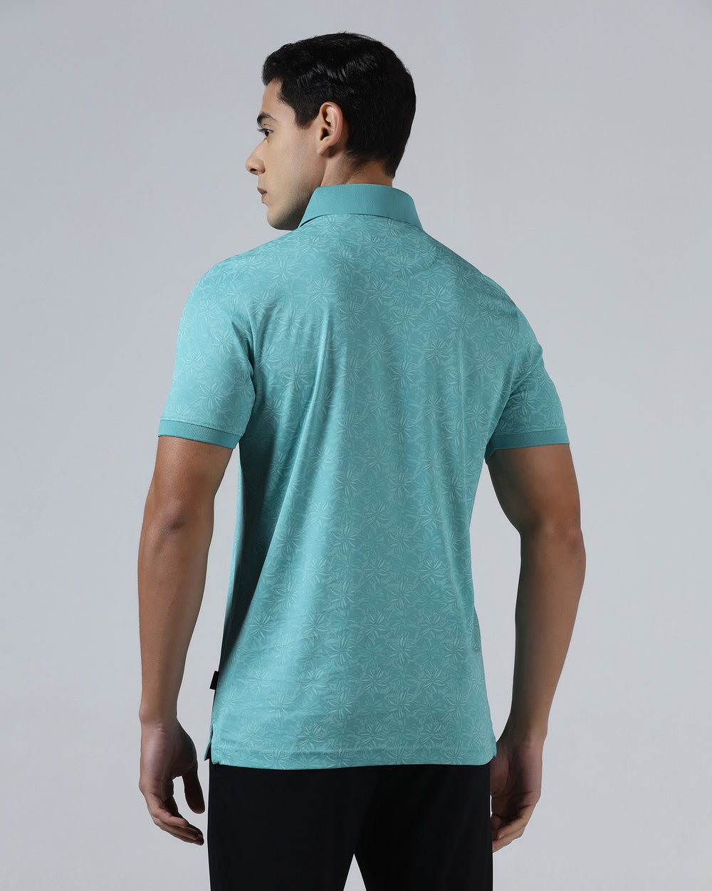 Buy Turquoise Printed Polo With Pocket Online