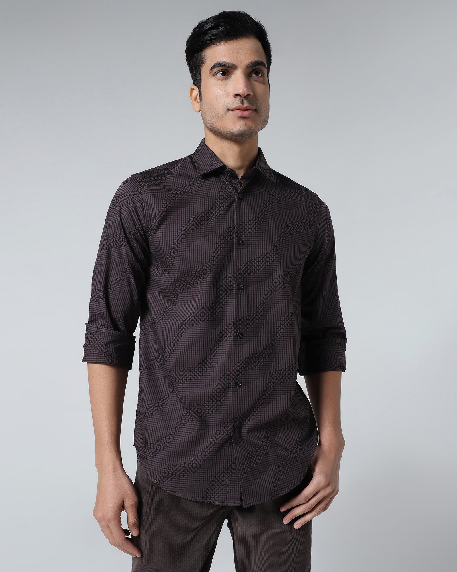 Buy Wine Jacquard Shirt From Neol Collection Online