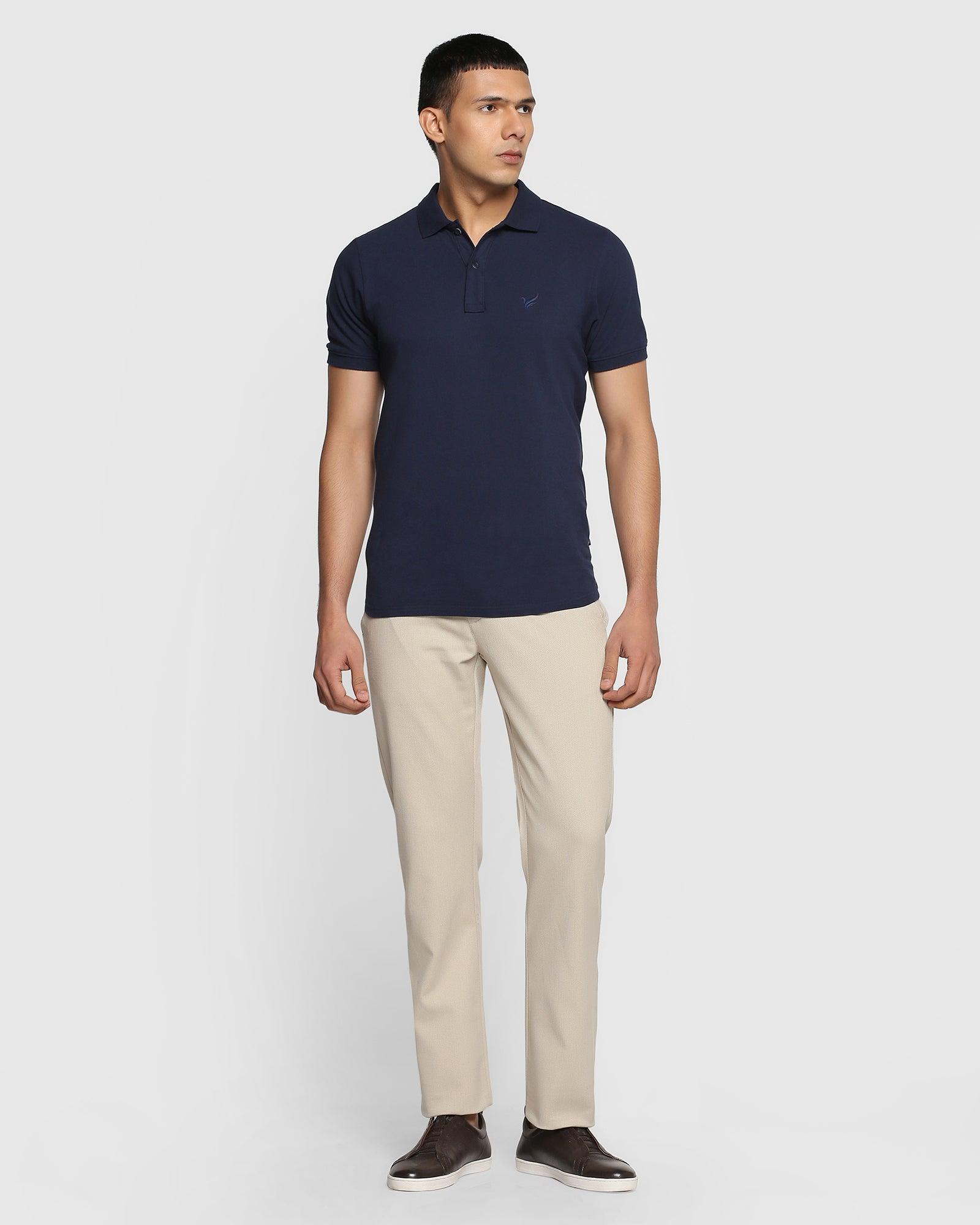 Buy Slim Comfort B-95 Casual Mouse Solid Khakis Online