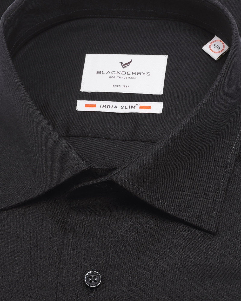 Buy Formal Black Solid Shirt With Pocket at Blackberrys