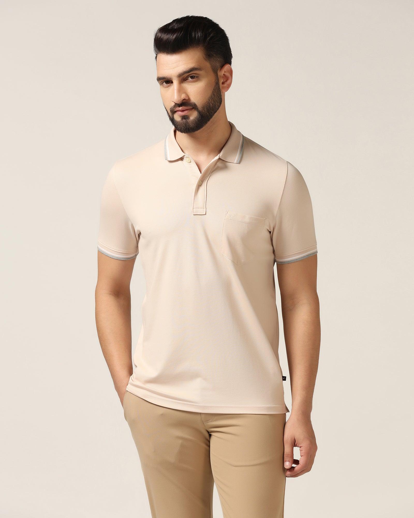 Buy Polo Cream Solid T-Shirt From Walter Collection Online