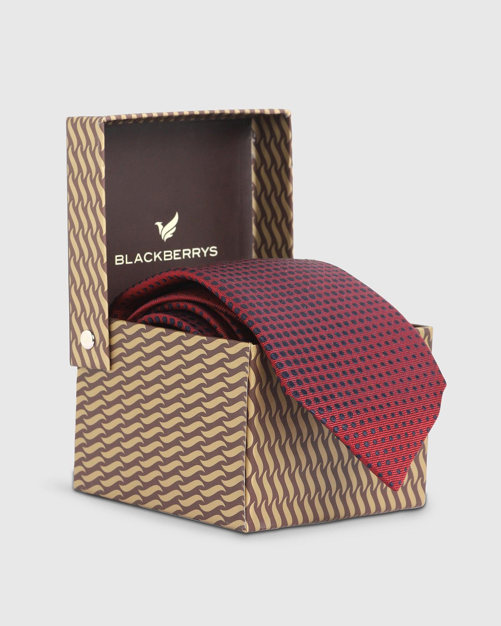 Buy Must Haves Silk Red Printed Tie from Imogene Collection