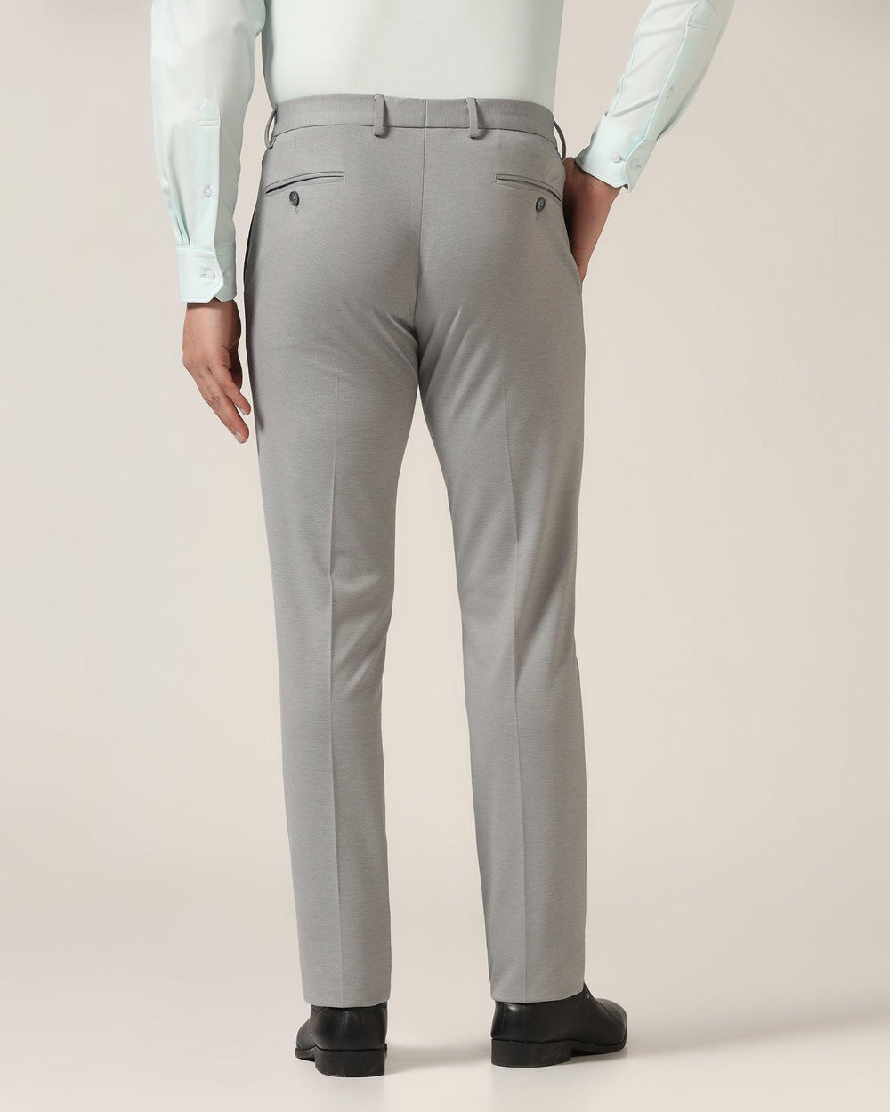 Buy Slim Fit B-91 Formal Grey Textured Trouser - Steve