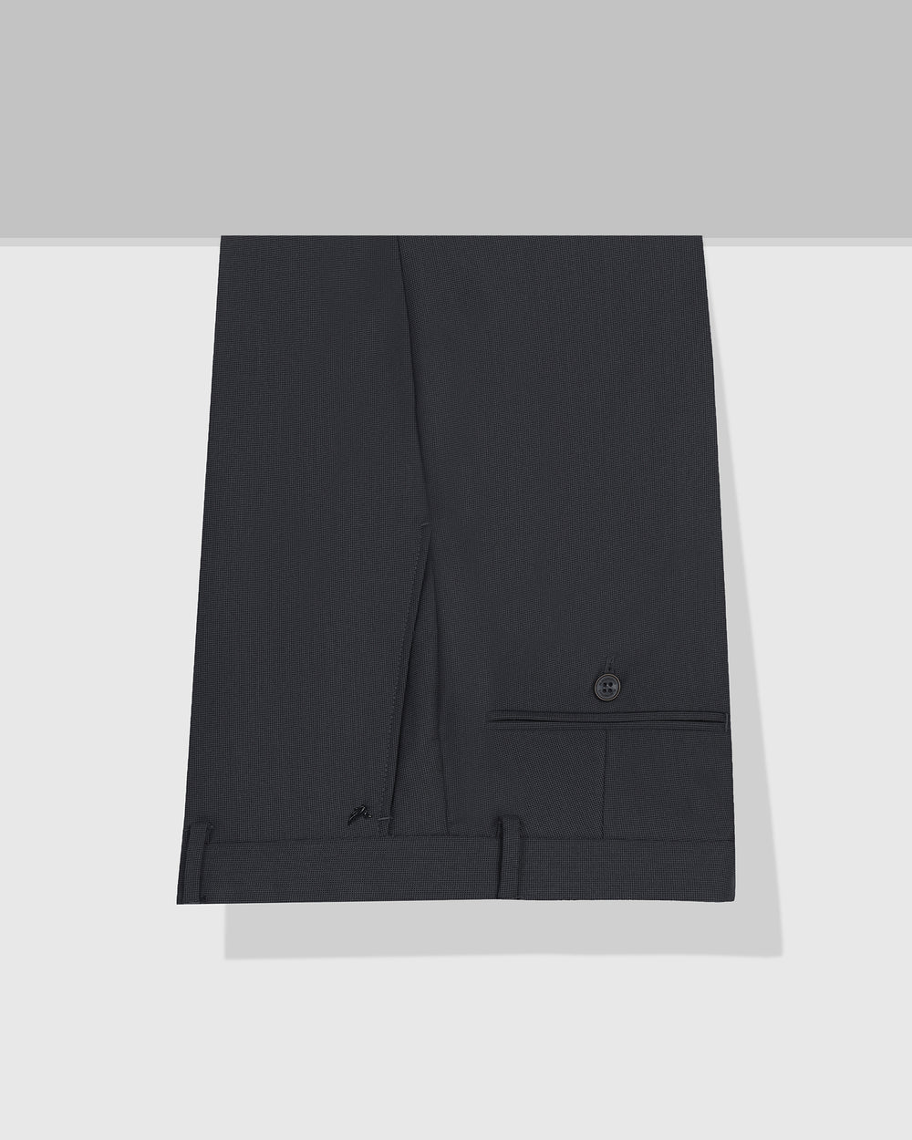 Buy Slim Fit B-91 Formal Dark Grey Textured Trouser - Fendi