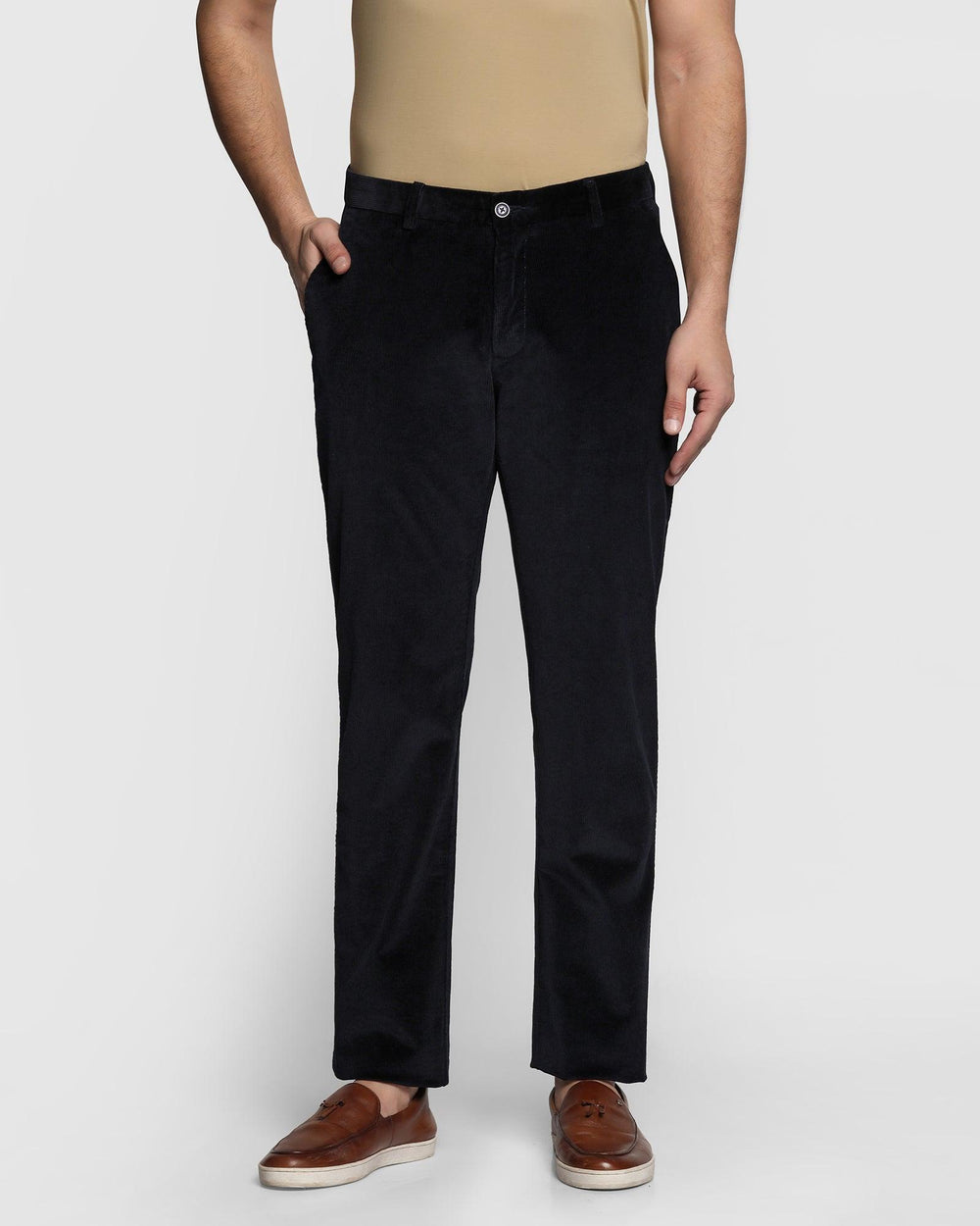 Buy Slim Comfort B-95 Casual Black Textured Khakis